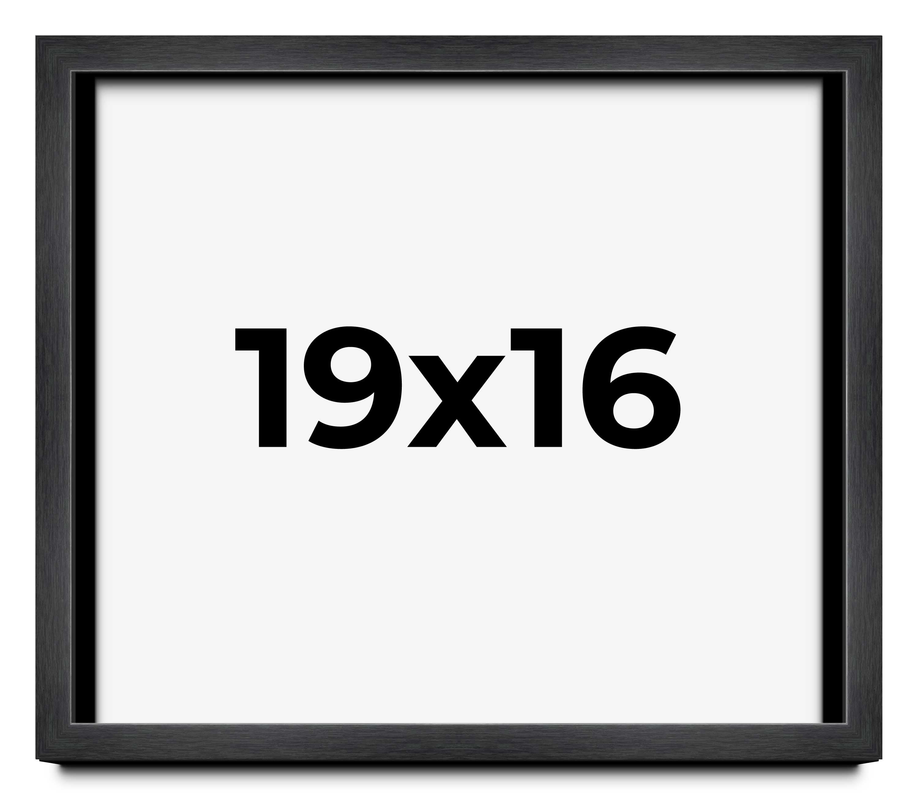 19x16 Frame Black Charcoal Grey Wood Textured Picture Frame | 0.75 Inch ...
