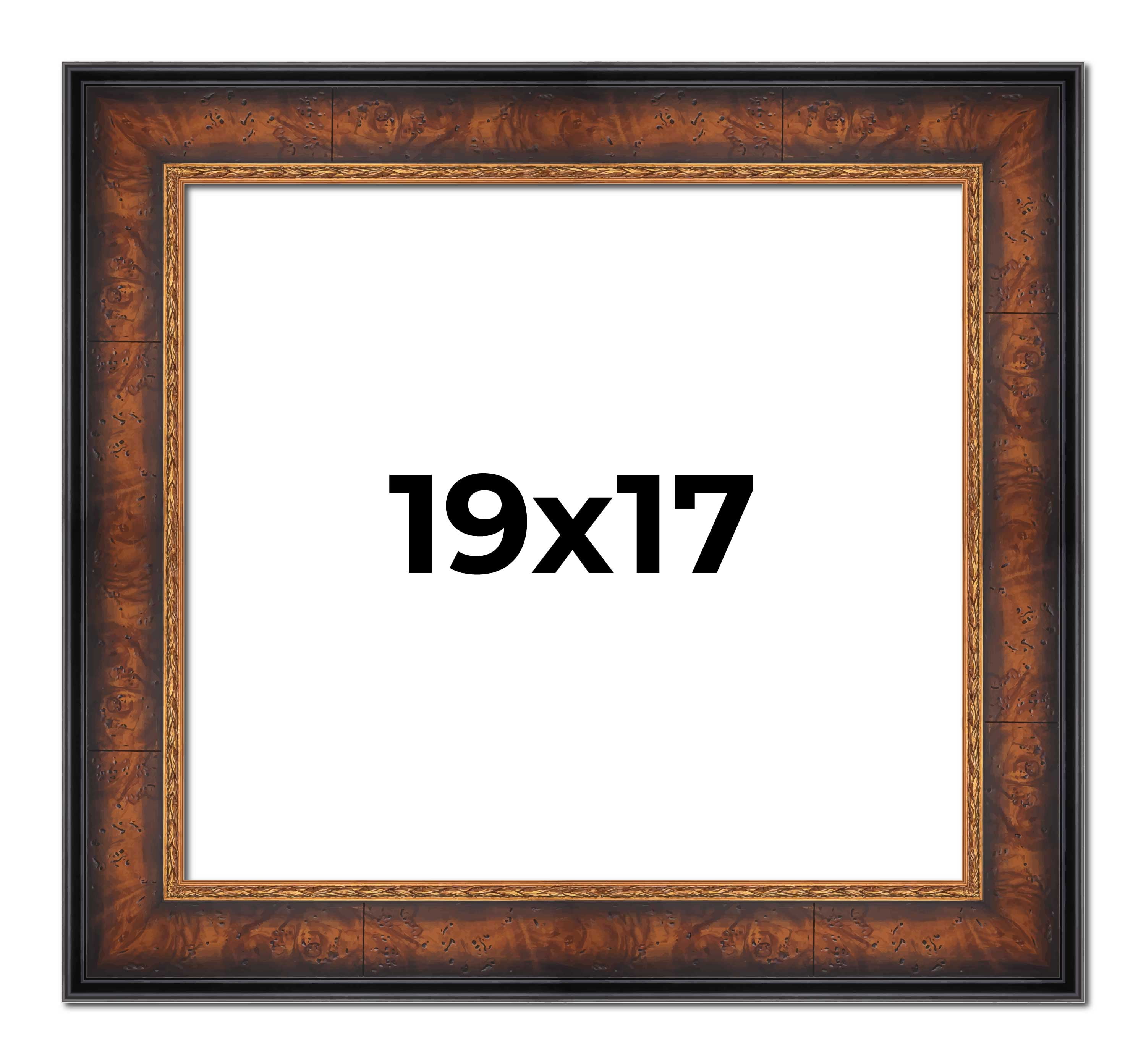 19x17 Frame Brown Walnut Gold Ornate Trim Solid Wood Plein Air Picture ...