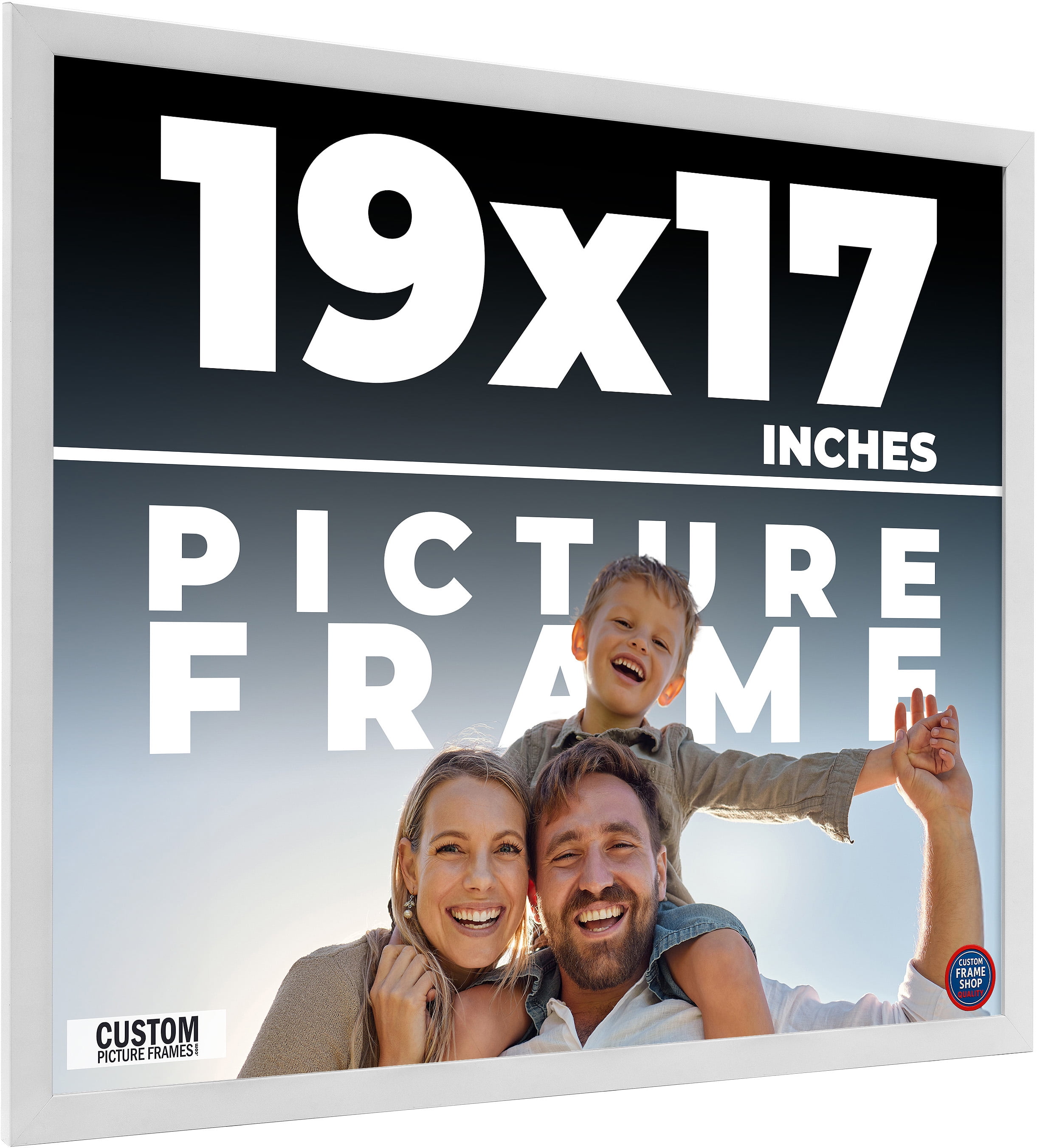 19x17 Frame White Solid Wood Picture Frame Includes UV Acrylic Shatter ...