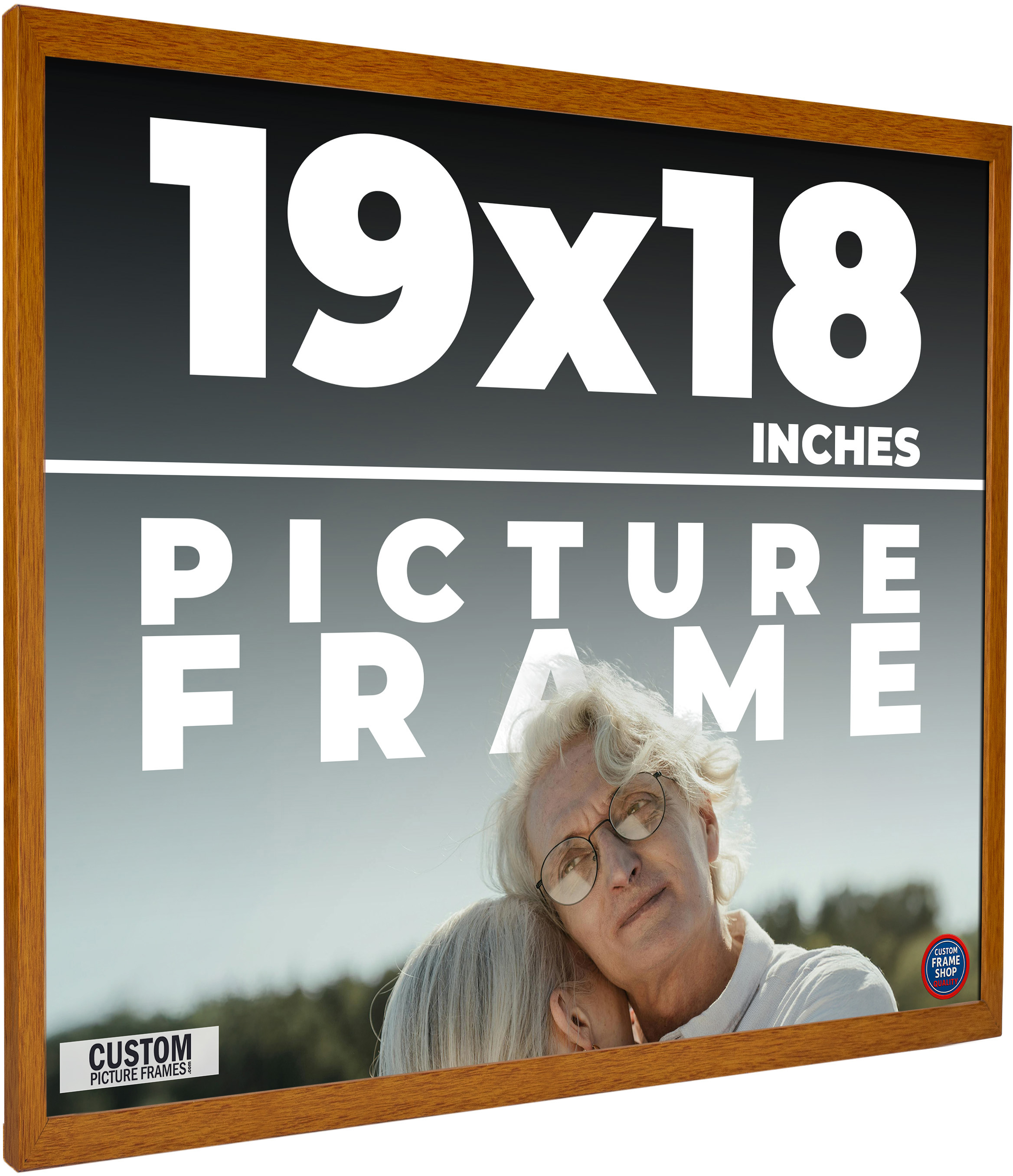 19x18 Honey Brown Real Wood Picture Frame Width 0.75 inches | Interior ...