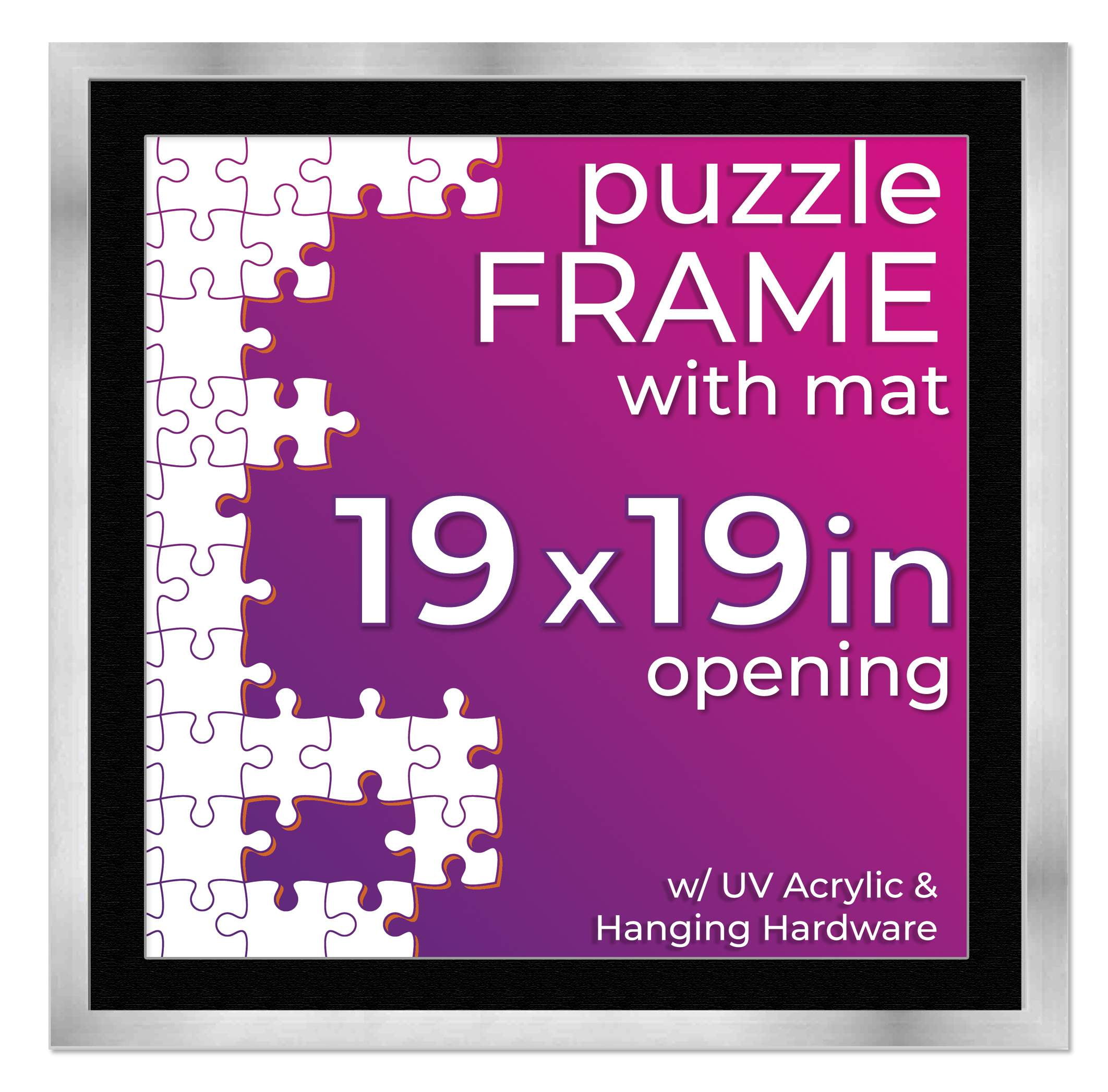 19x19 Jigsaw Puzzle Frame Kit - Kit Includes Puzzle Glue Sheets, Silver ...