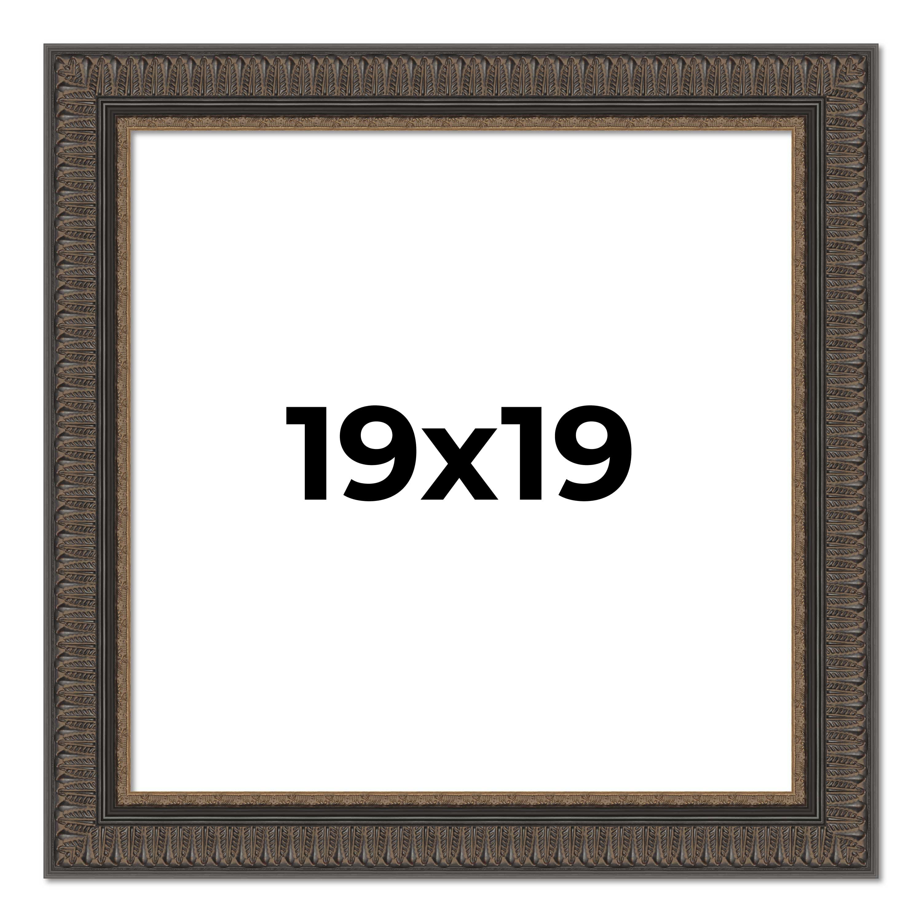 19x19 Museum Brown Picture Frame - UV Acrylic, Foam Board Backing ...