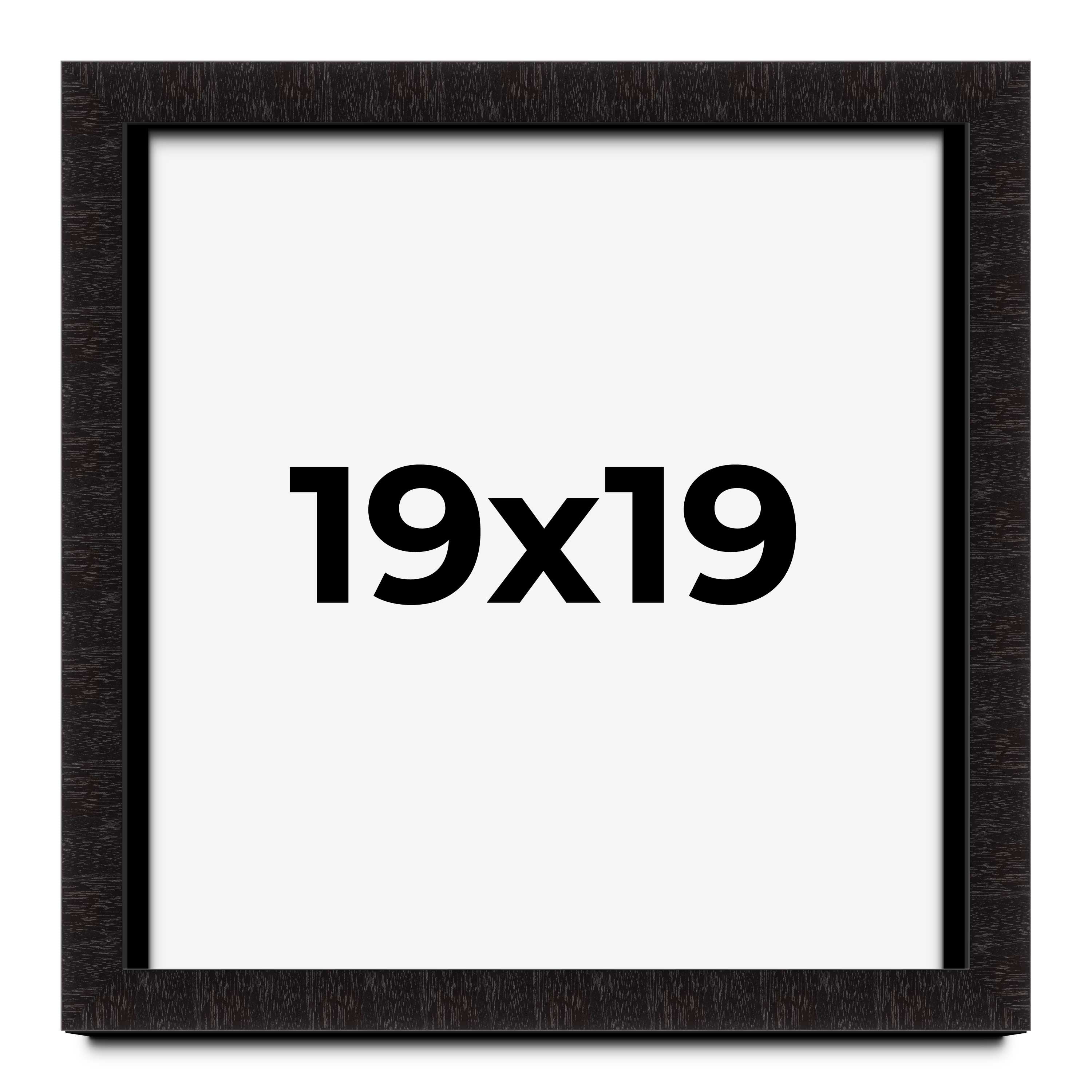 19x19 Shadow Box Black Solid Wood Display Picture Frame | 1 Inch Rabbet ...