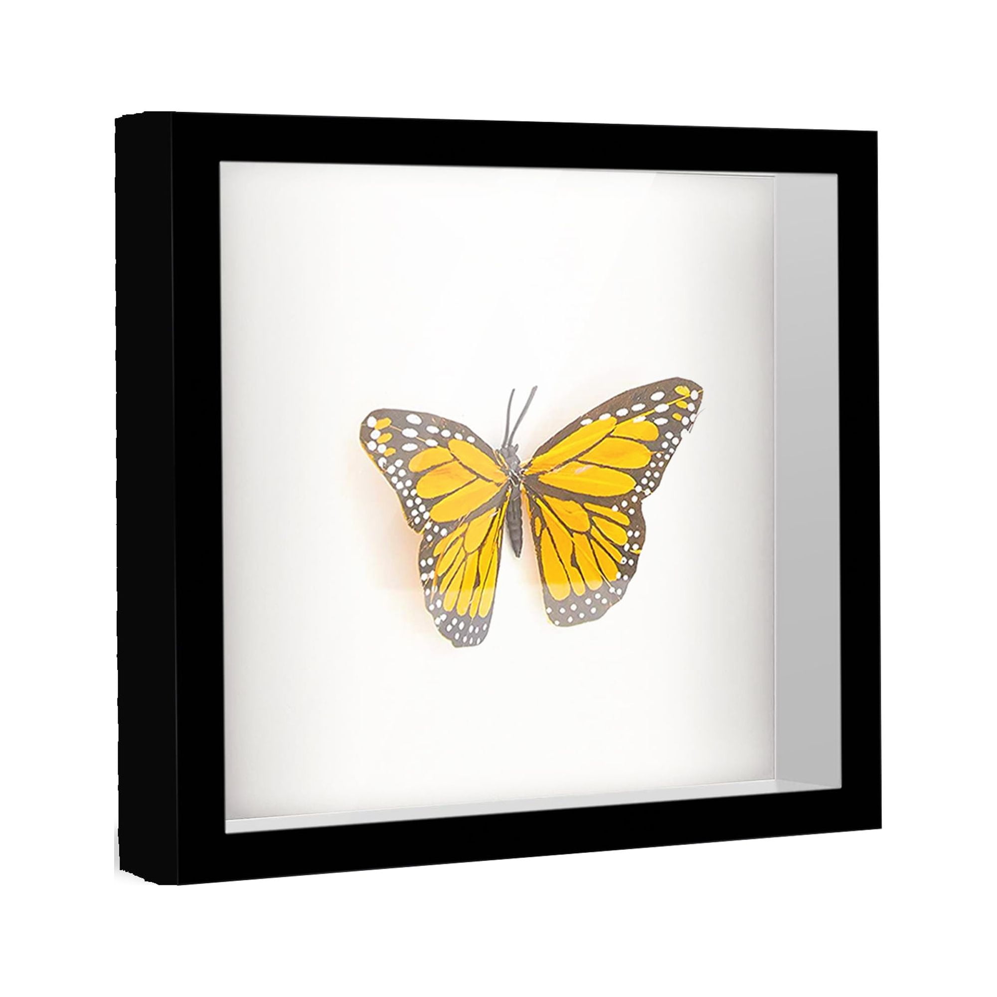 19x19 Shadow Box Frame Black | 1.625 inches Deep Real Wood Contemporary ...
