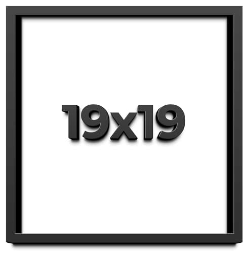 19x19 Shadow Box Frame Black | 1 Inch Deep Solid Wood Shadowbox Display ...