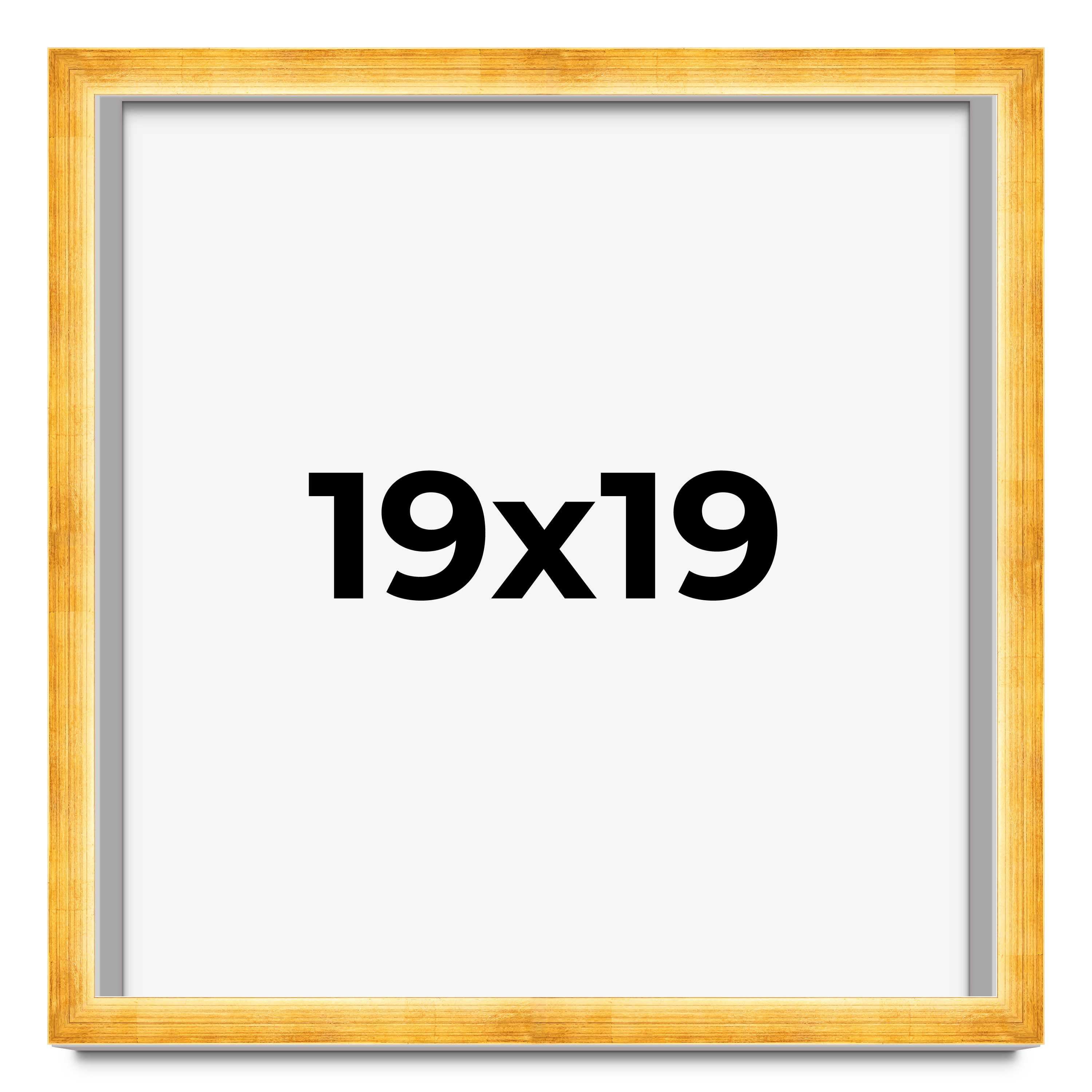 19x19 Shadow Box Frame Gold | 1.625 Inches Deep Real Wood Traditional ...