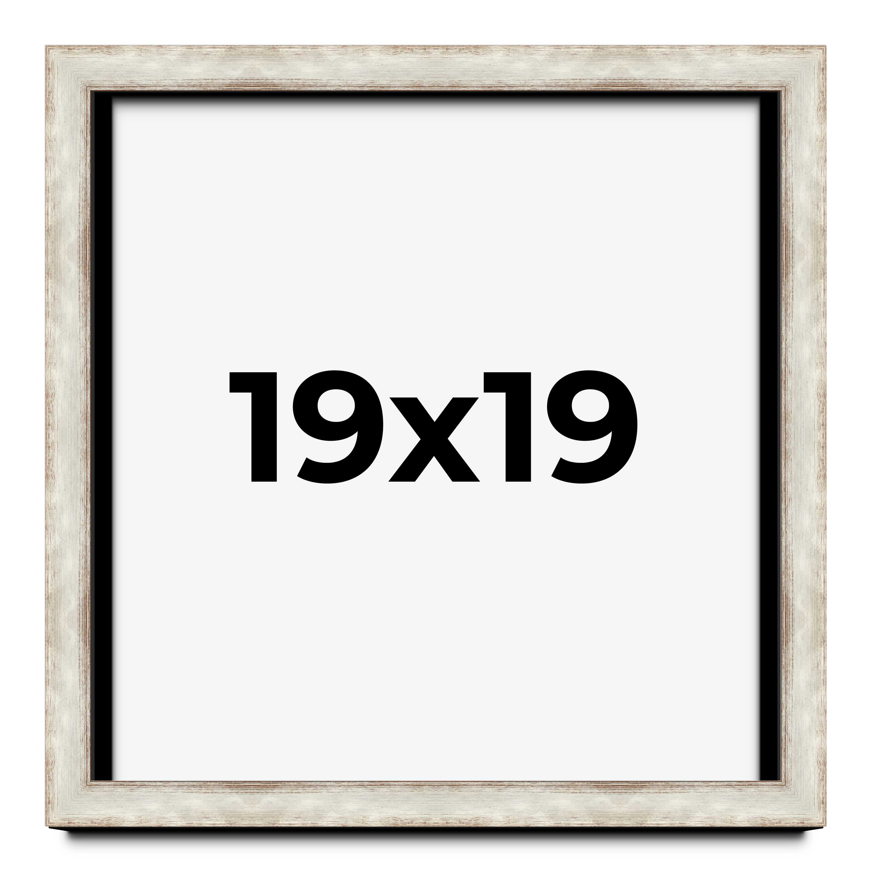 19x19 Shadow Box Frame Silver | 1.625 Inches Deep Real Wood ...