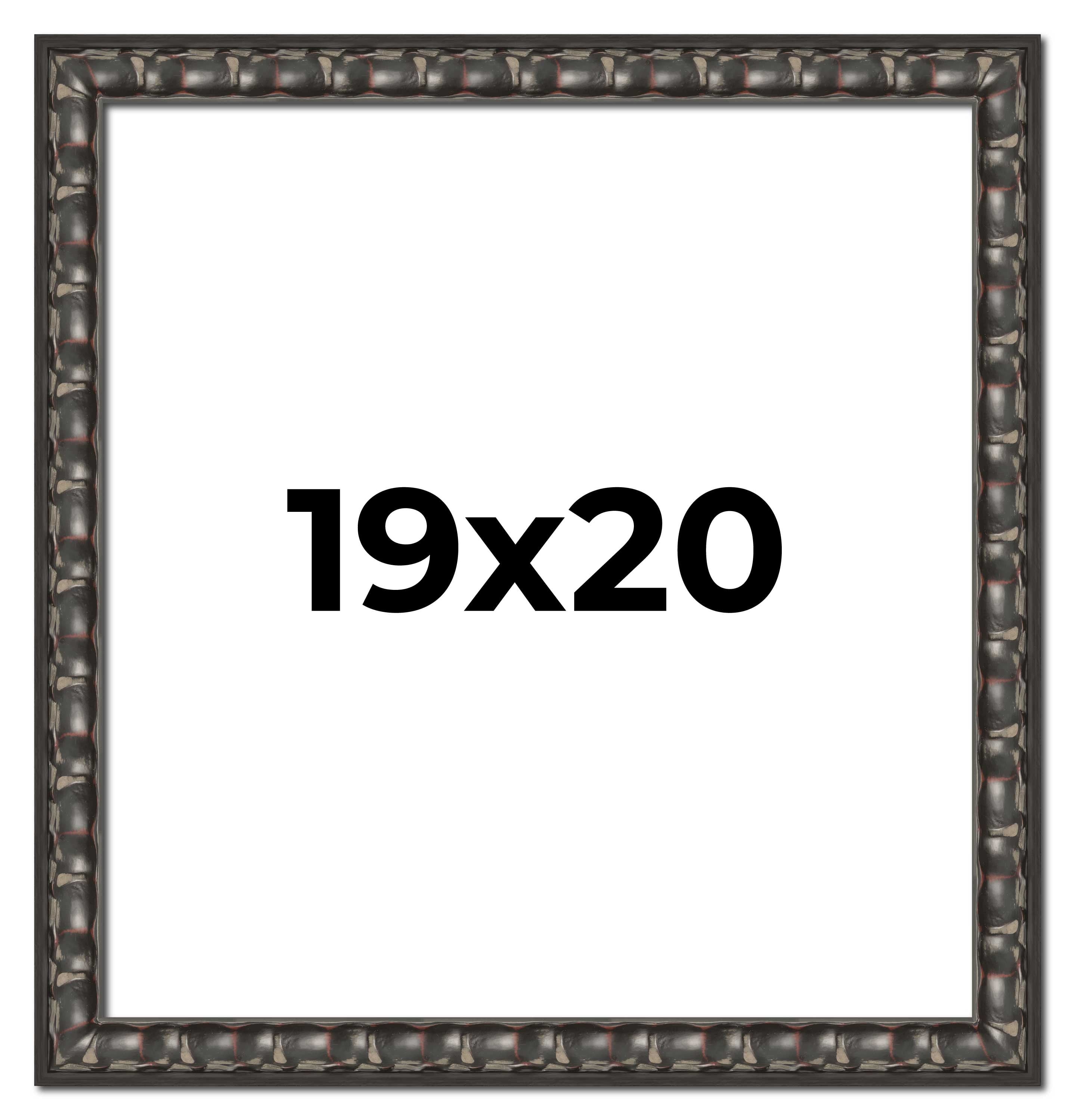 19x20 Frame Black-Brown Medieval Solid Wood Picture Frame | 1.5 Inch ...