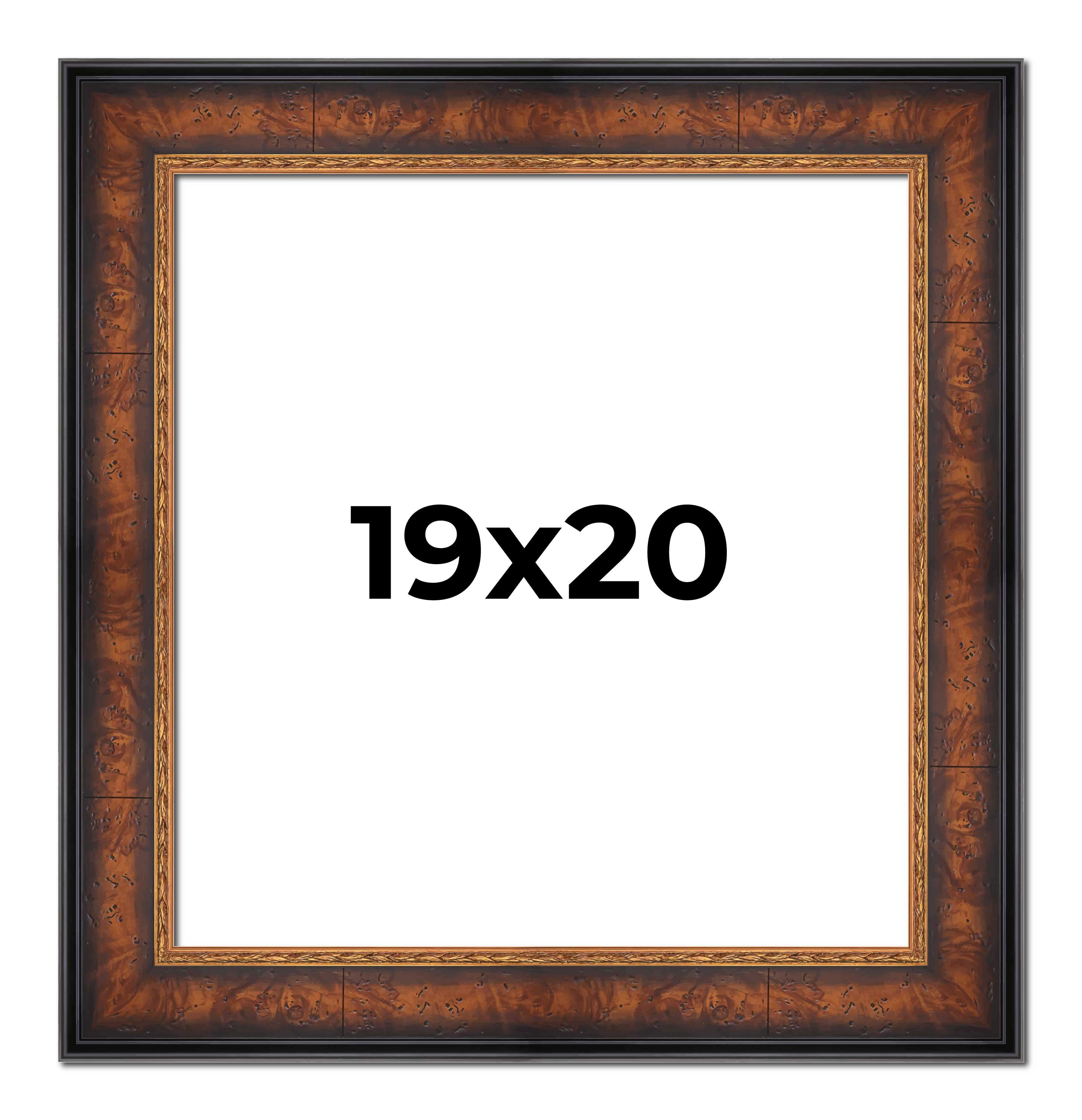 19x20 Frame Brown Walnut Gold Ornate Trim Solid Wood Plein Air Picture ...