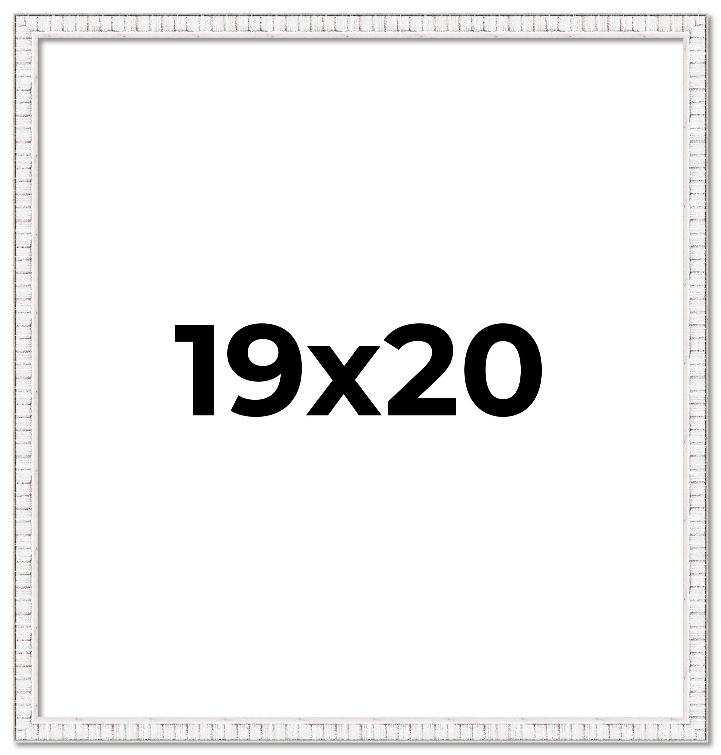 19x20 Frame White Scuffed Rustic Solid Wood Picture Frame | 0.75 Inch ...
