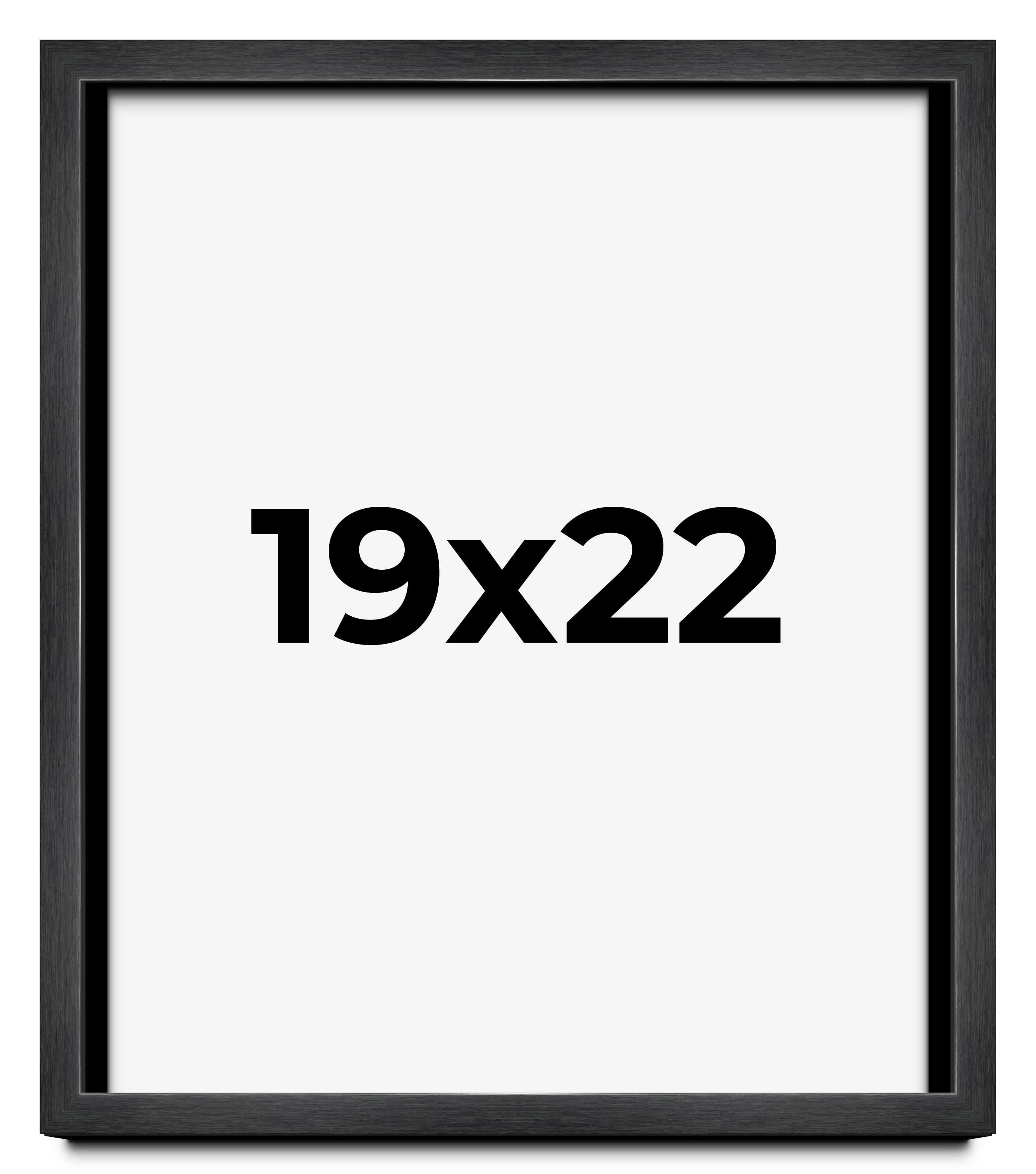 19x22 Frame Black Charcoal Grey Wood Textured Picture Frame | 0.75 Inch ...