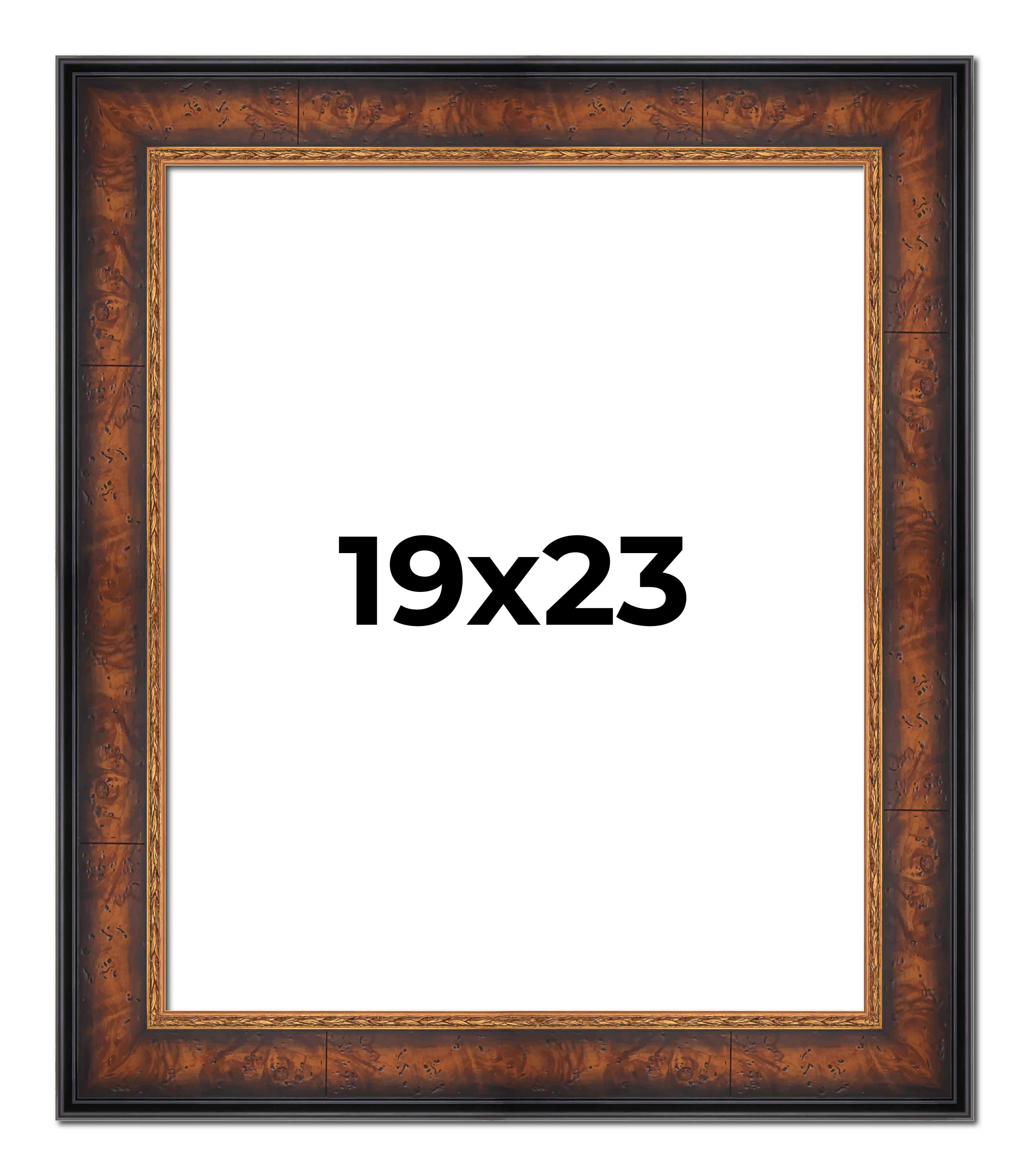 19x23 Frame Brown Walnut Gold Ornate Trim Solid Wood Plein Air Picture ...