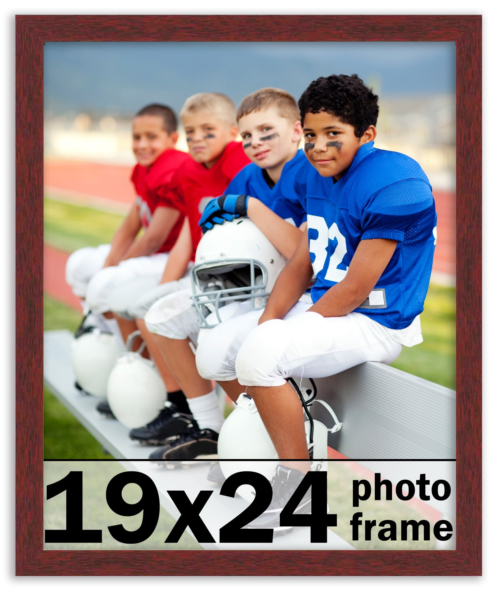 19x24 Frame Brown Mahogany Solid Wood Picture Frame Includes UV Acrylic ...