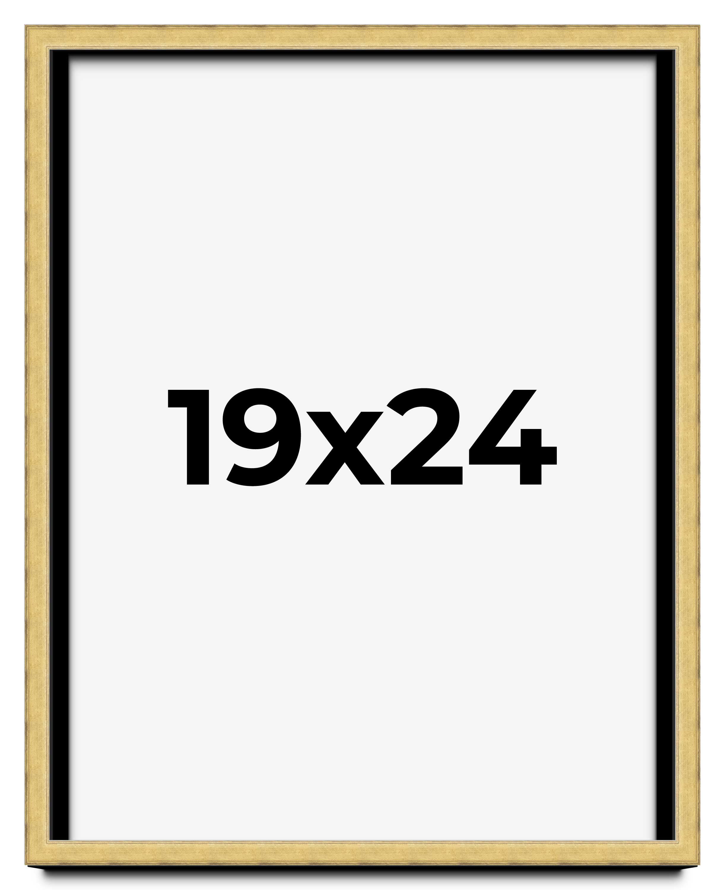 19x24 Shadow Box Frame Gold | 1.375 Inches Deep Real Wood Contemporary ...