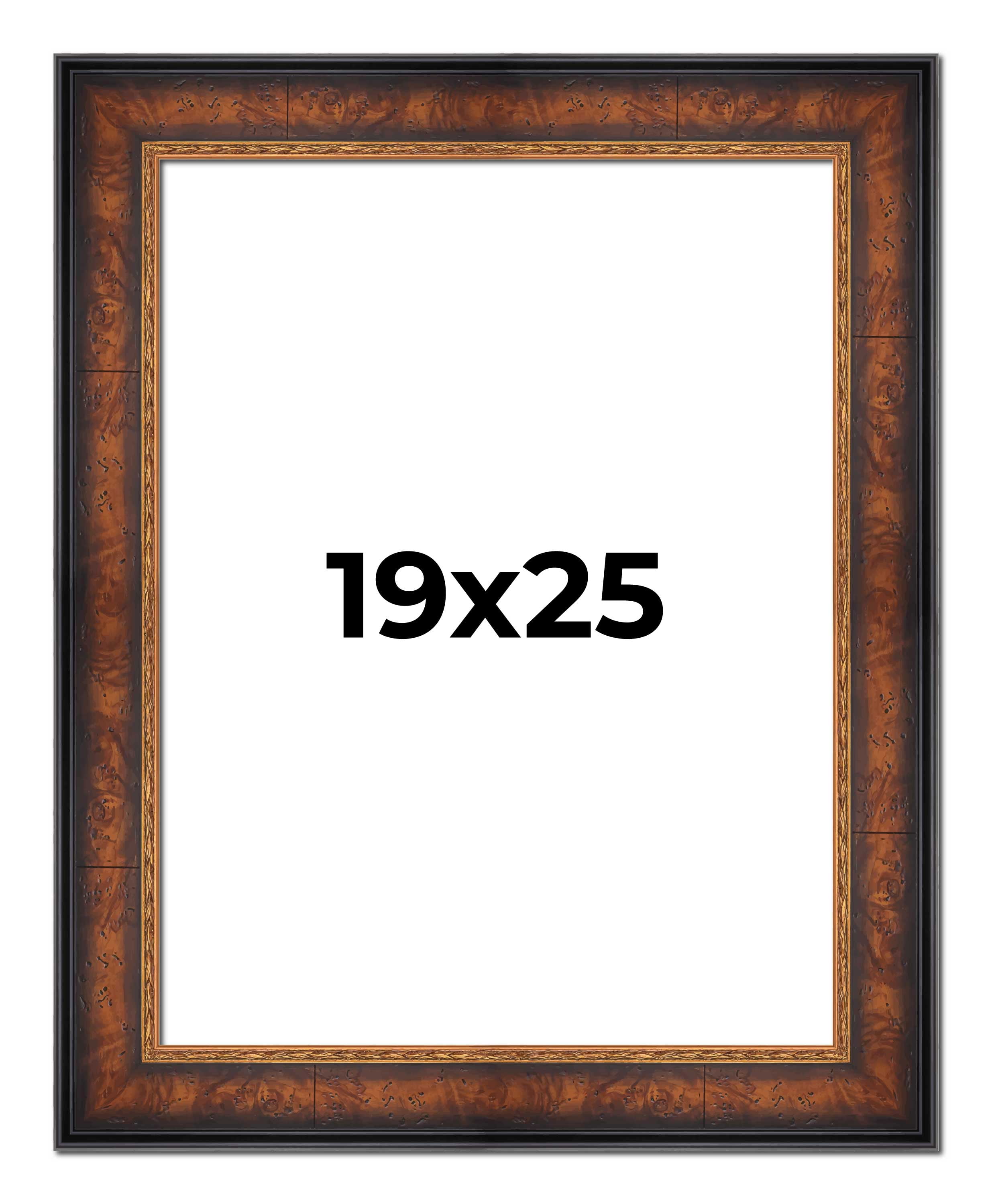 19x25 Frame Brown Walnut Gold Ornate Trim Solid Wood Plein Air Picture ...