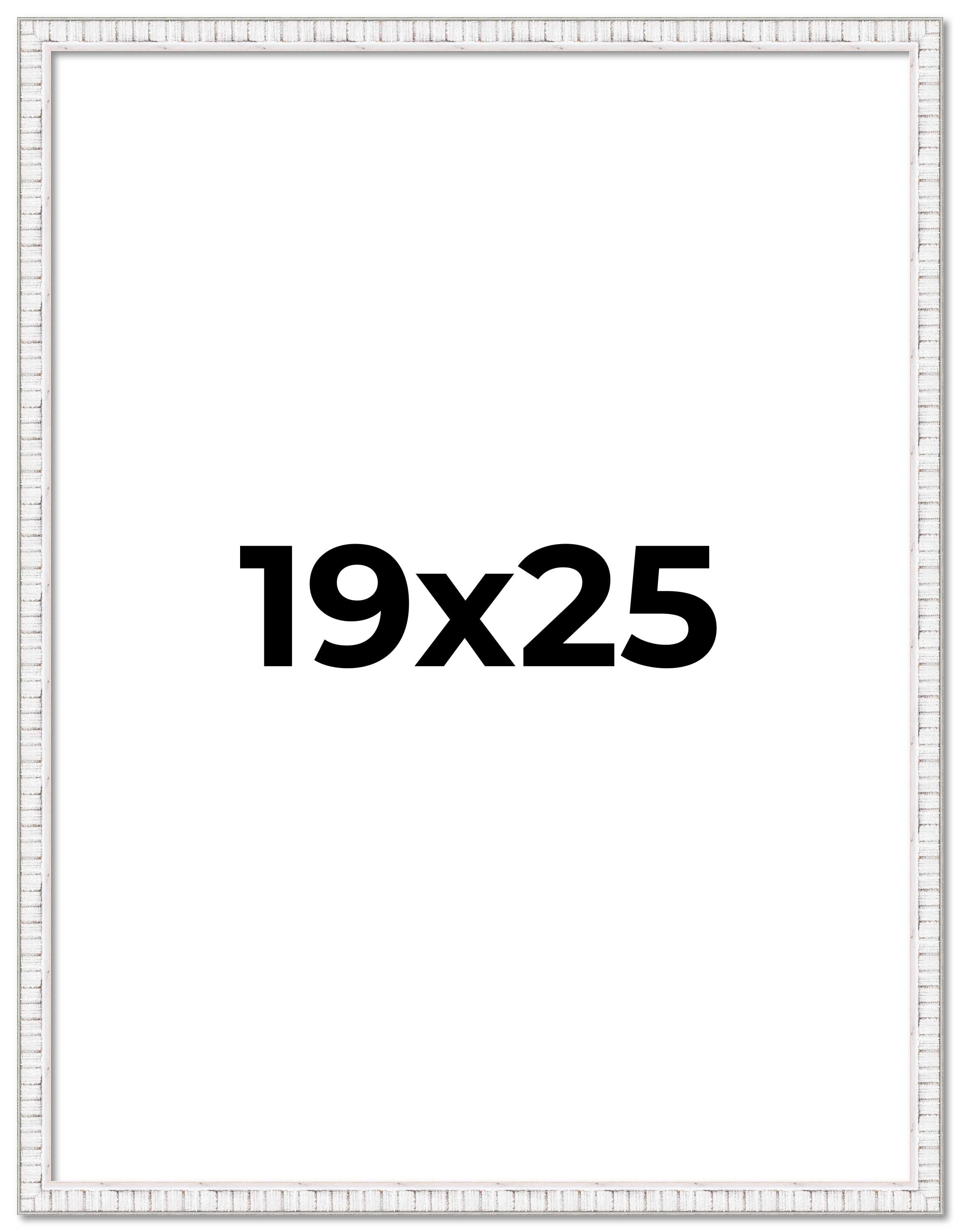 19x25 Frame White Scuffed Rustic Solid Wood Picture Frame | 0.75 Inch ...