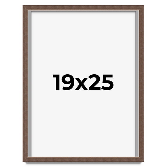 19x25 Shadow Box Frame Brown | 1.125 inches Deep Real Wood Rustic ...