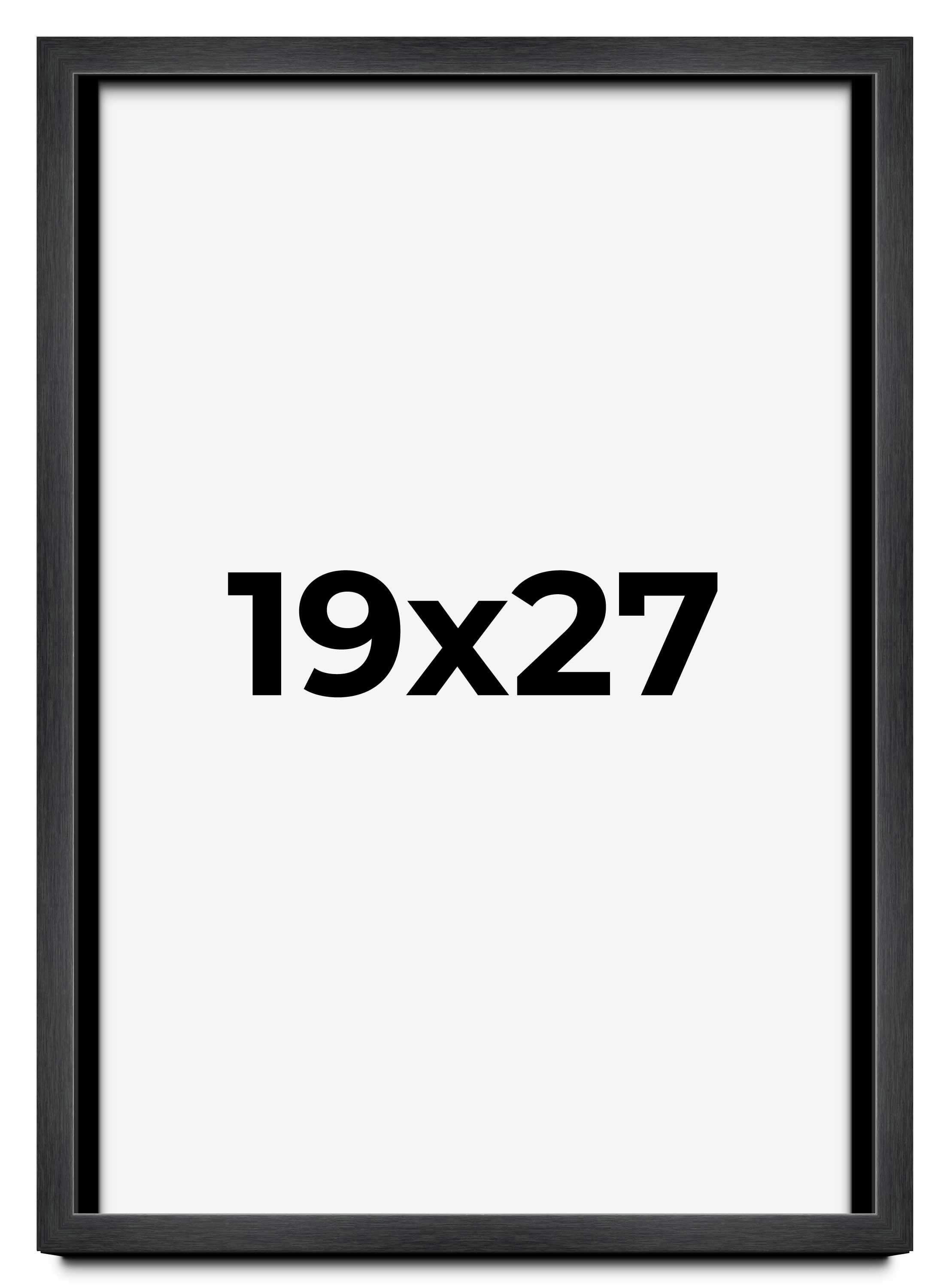 19x27 Frame Black Charcoal Grey Wood Textured Picture Frame | 0.75 Inch ...