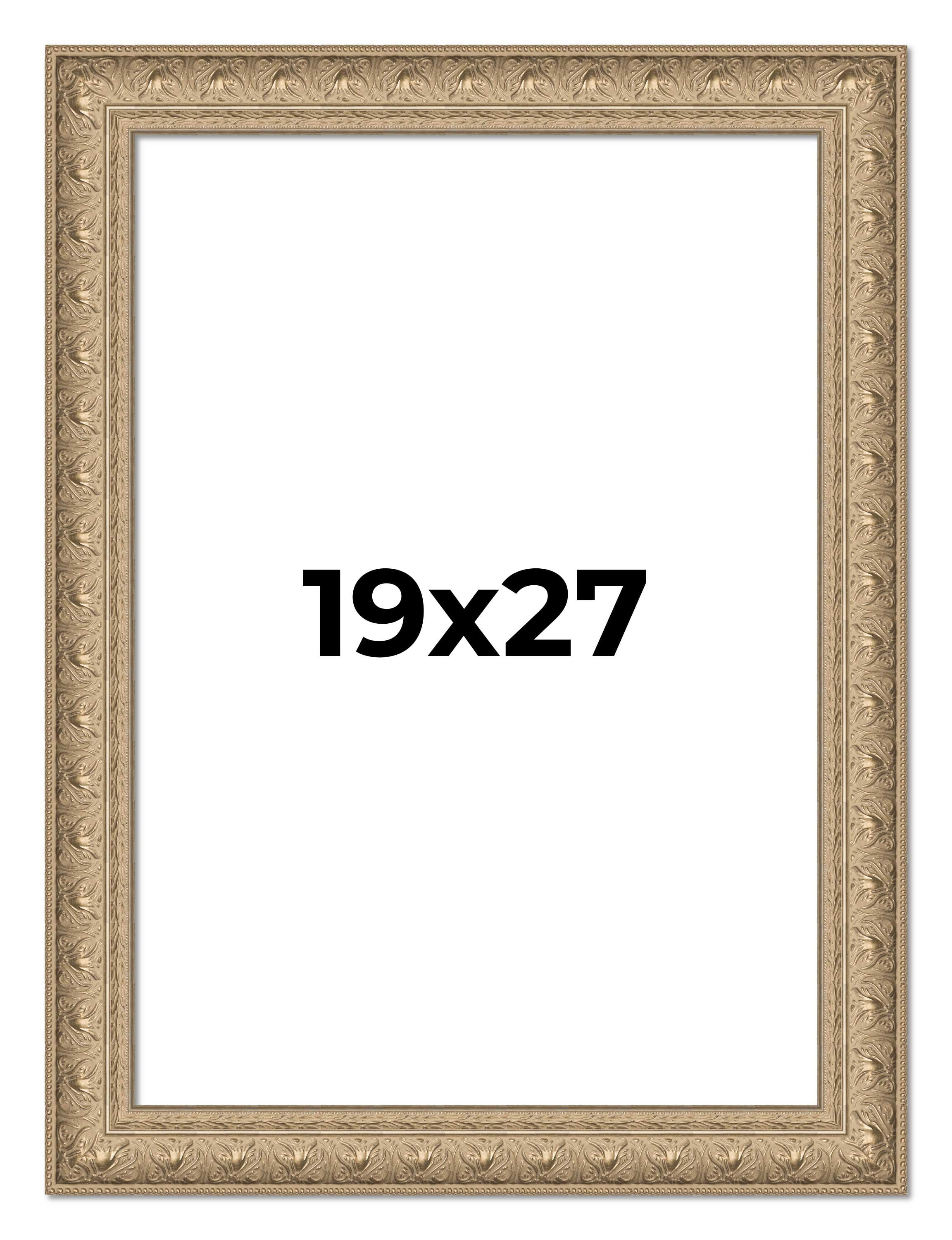 19x27 Frame Ornate Silver Beaded Solid Wood Picture Frame Width 2.5 ...