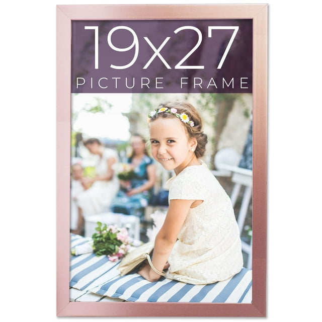 19x27 Frame Rose Gold Picture Frame Complete Wood Picture Frame With UV ...