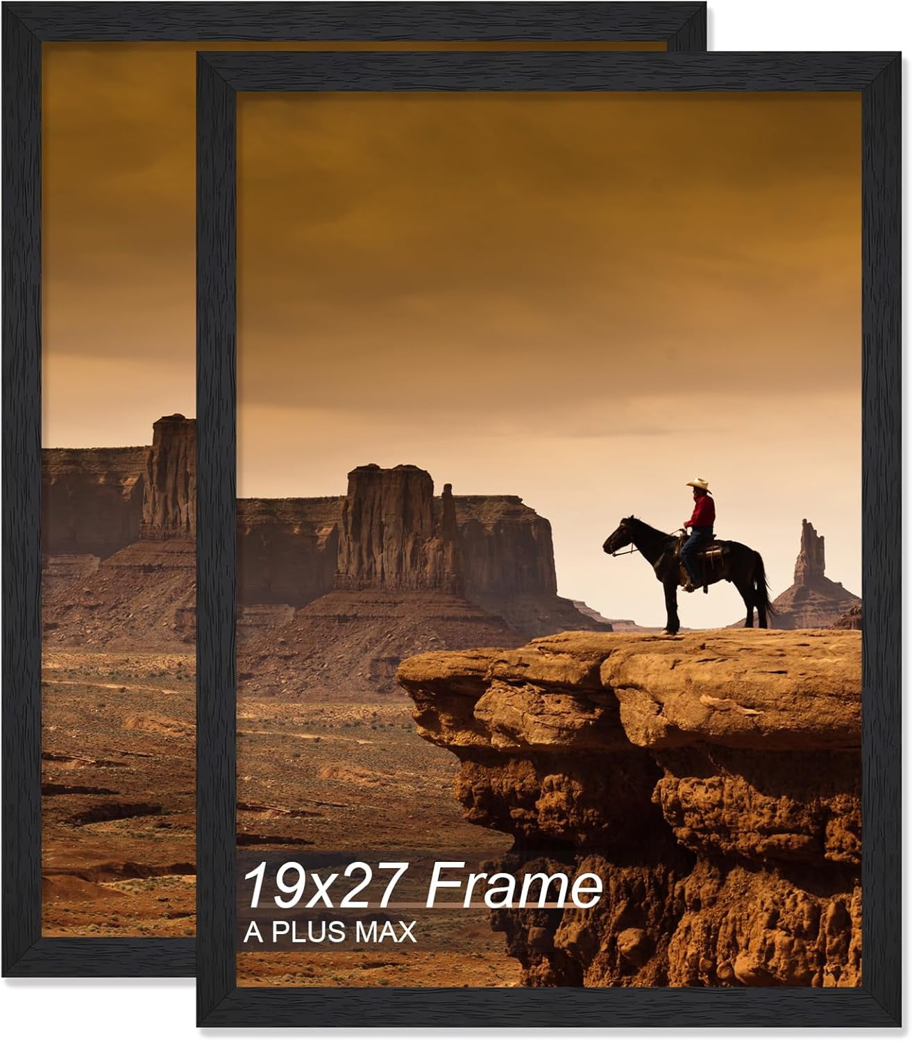 19x27 Frame Set of 2, Black Engineered Wood Picture Frame for 19 X 27 ...