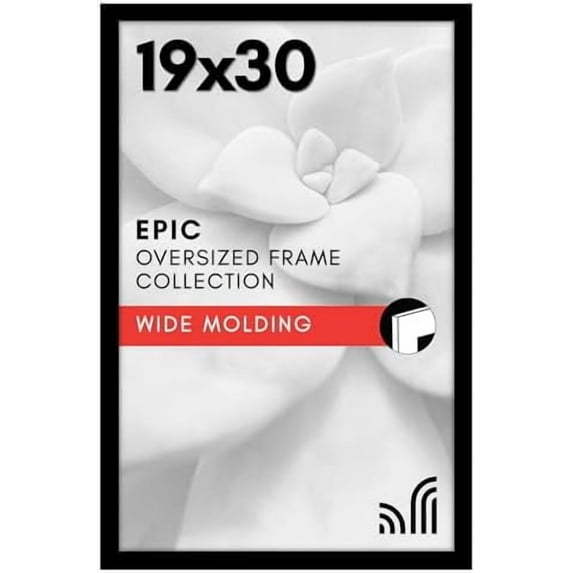 19x30 Picture Frame with Polished Plexiglass - Black Picture Frame ...