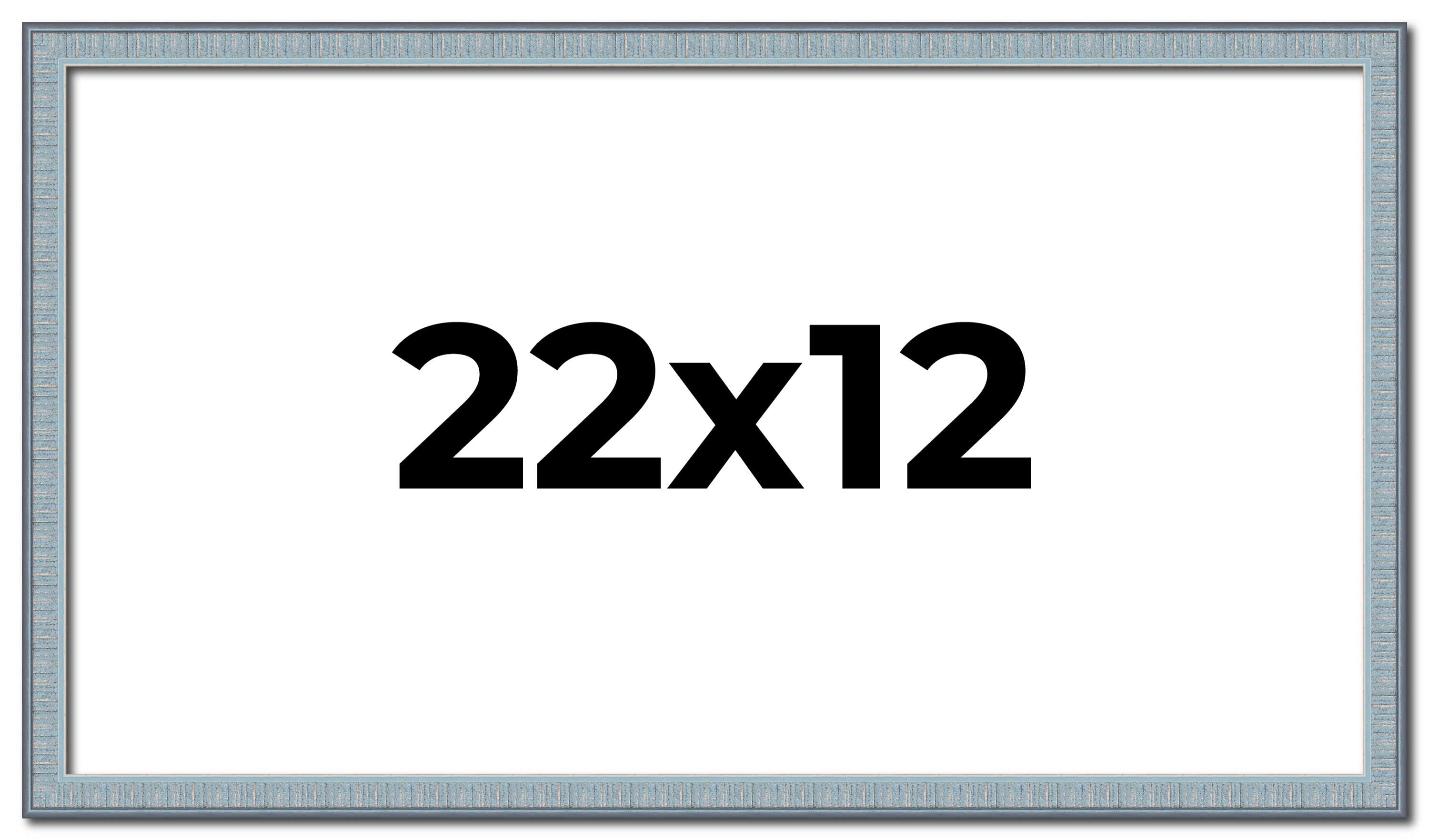 12x22 Textured Blue Picture Frame - UV Acrylic, Foam Board Backing ...