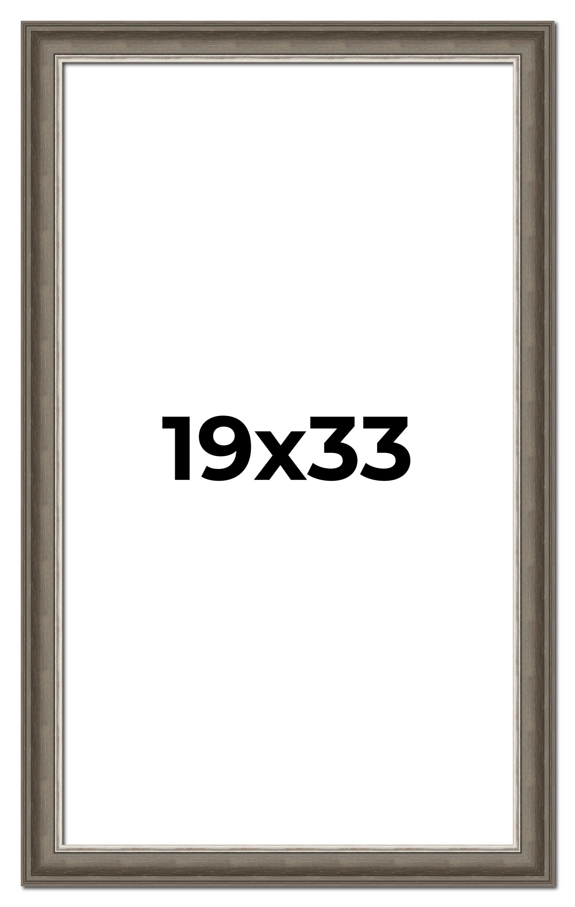 19x33 Frame Brown Solid Wood Picture Frame | 1.75 Inch Moulding Width ...