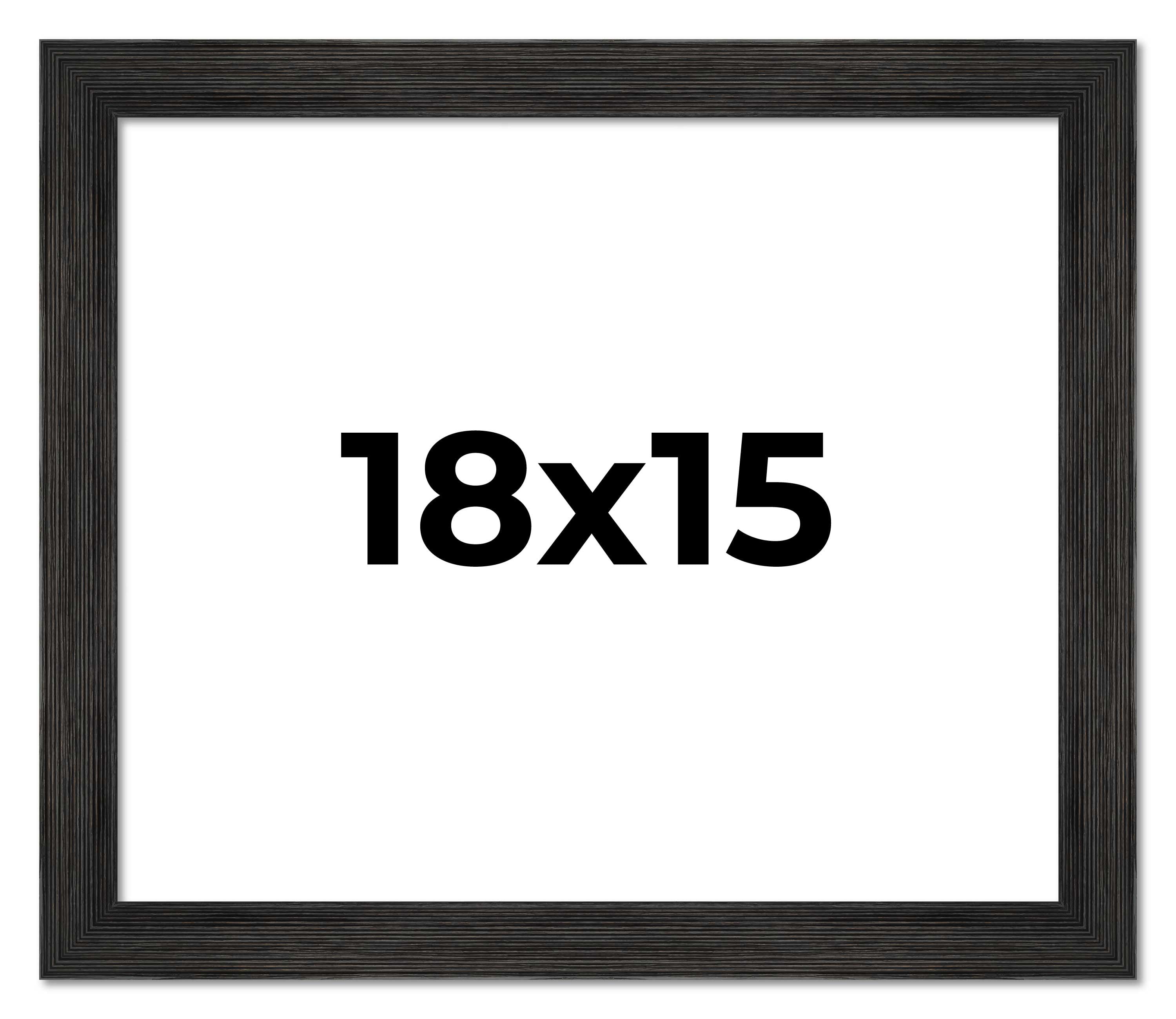18x15 Black Rustic Wide Barnwood Picture Frame - UV Acrylic, Foam Board ...