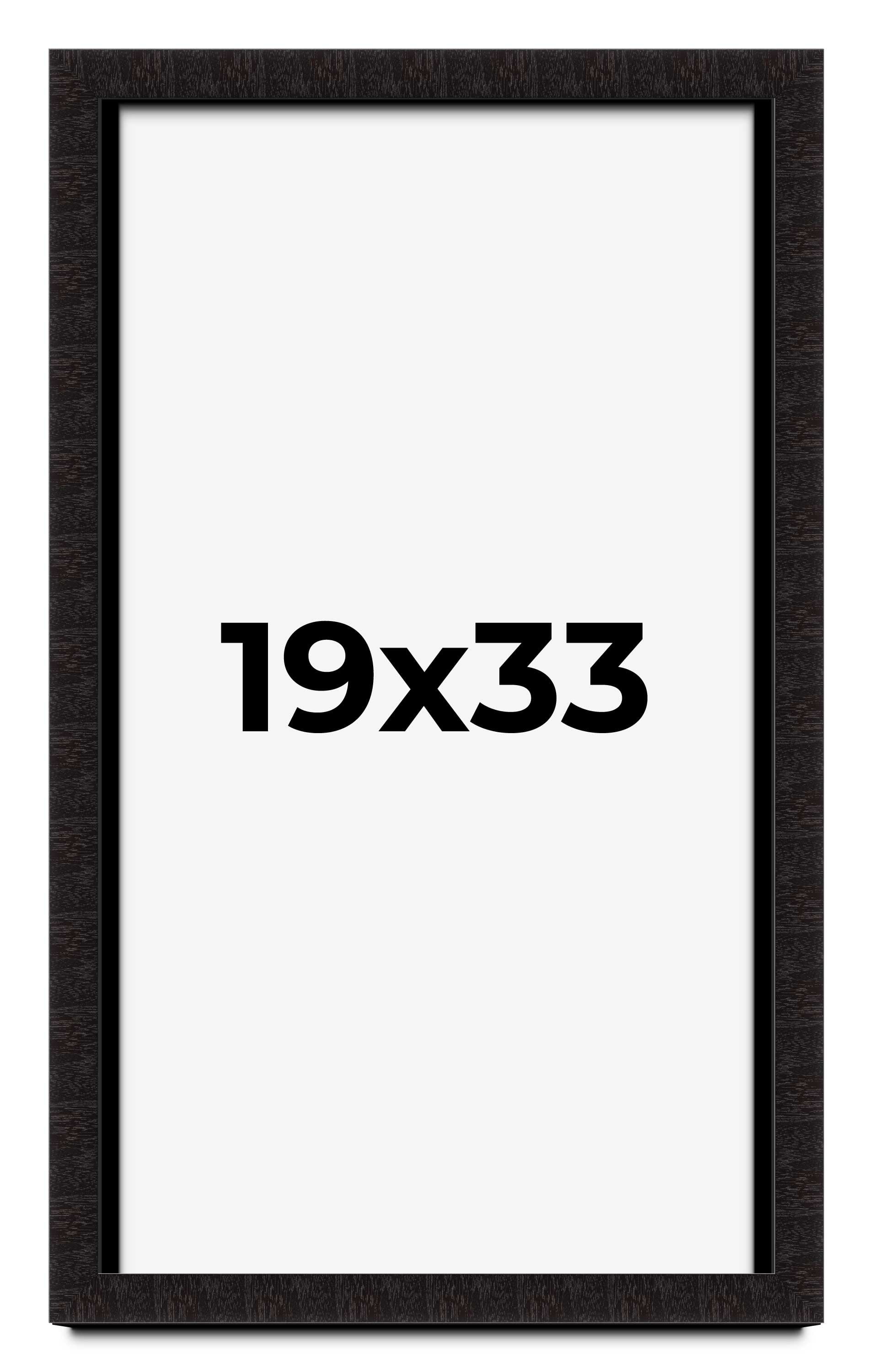 19x33 Shadow Box Black Solid Wood Display Picture Frame | 1 Inch Rabbet ...