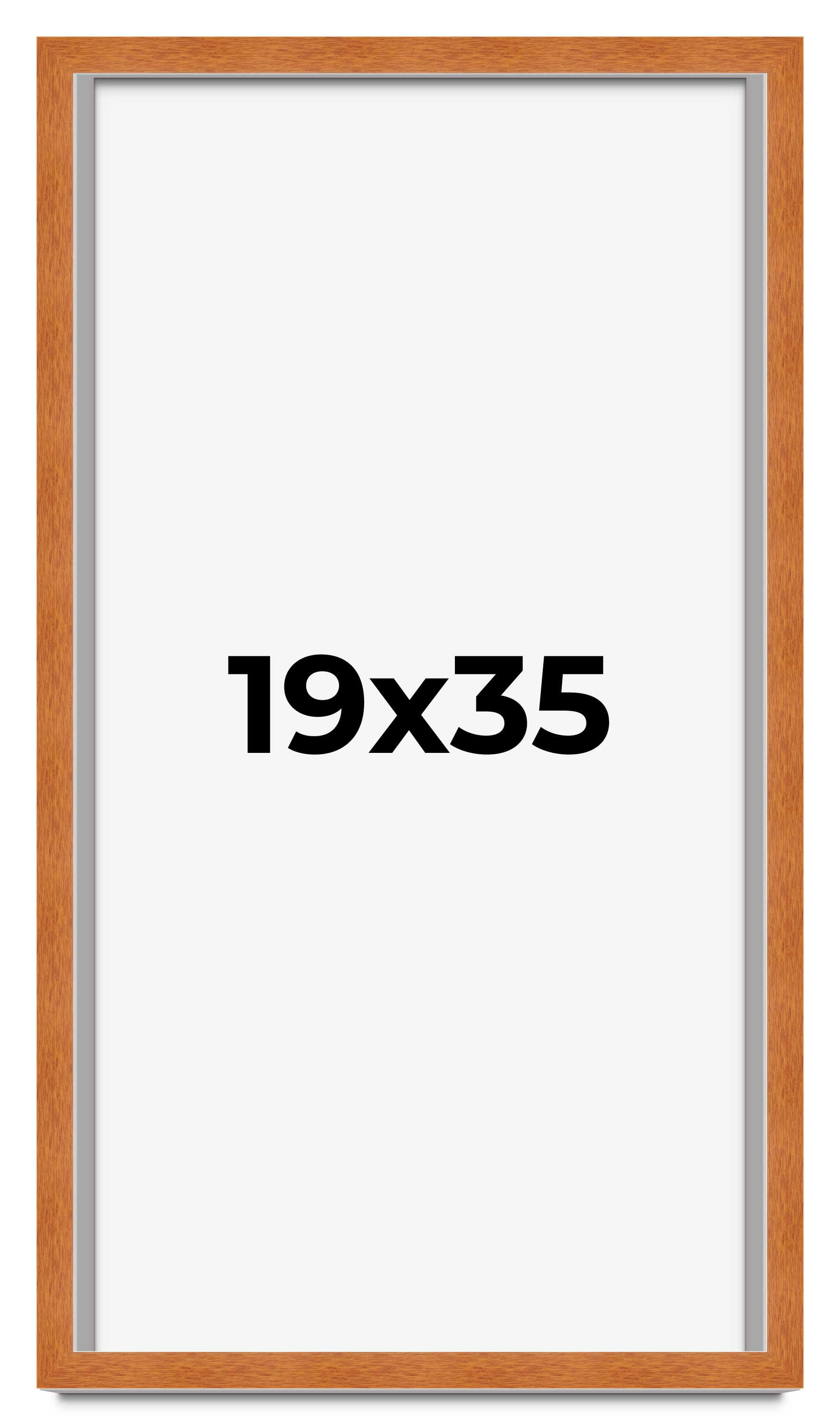 19x35 Shadow Box Frame Brown | 0.875 Inches Deep Real Wood Contemporary ...