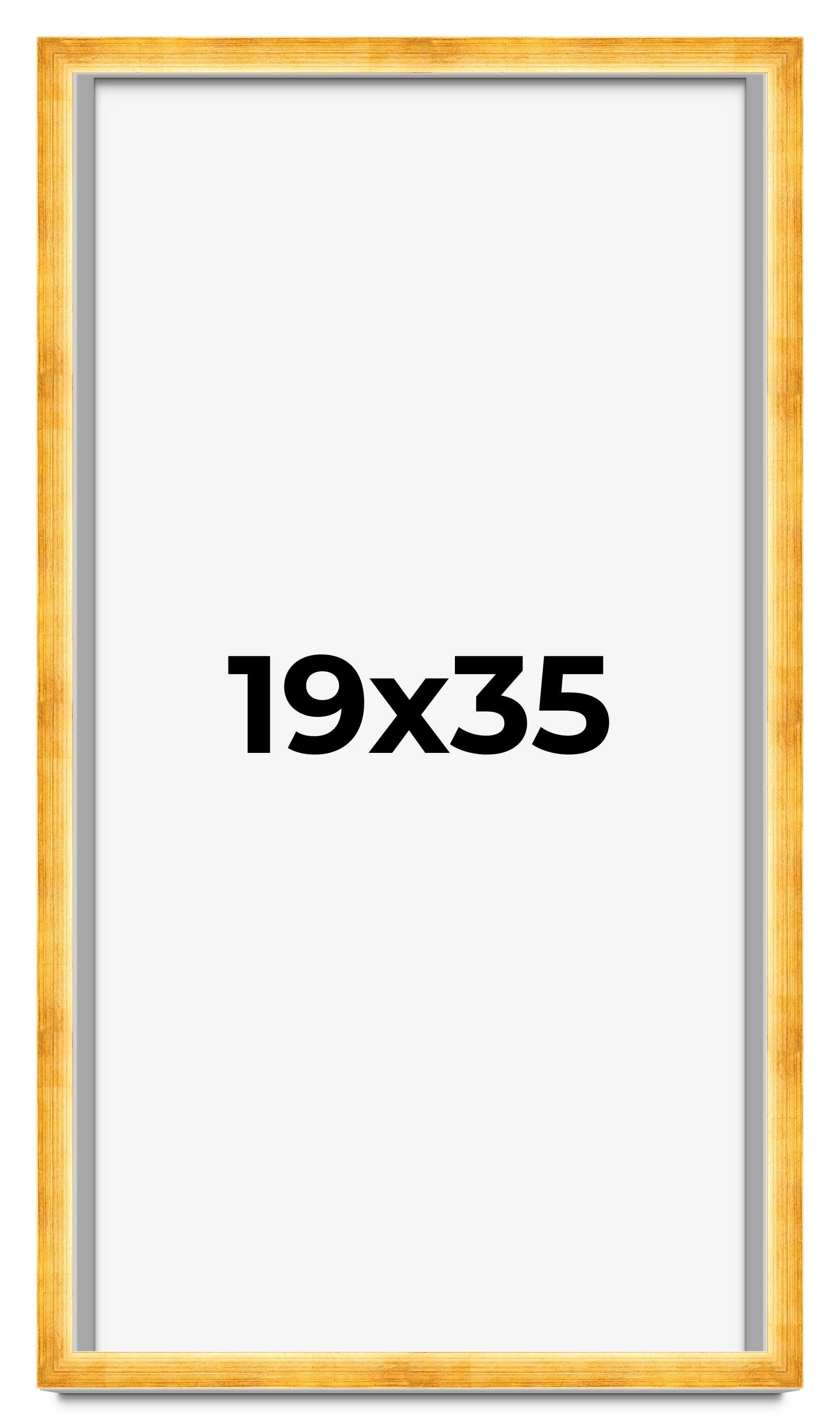 19x35 Shadow Box Frame Gold | 1.625 Inches Deep Real Wood Traditional ...