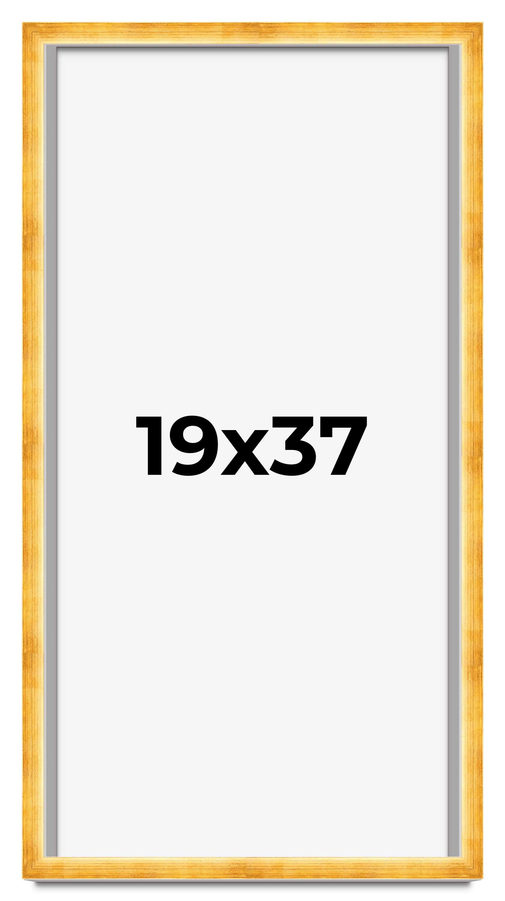 19x37 Shadow Box Frame Gold | 1.625 Inches Deep Real Wood Traditional ...