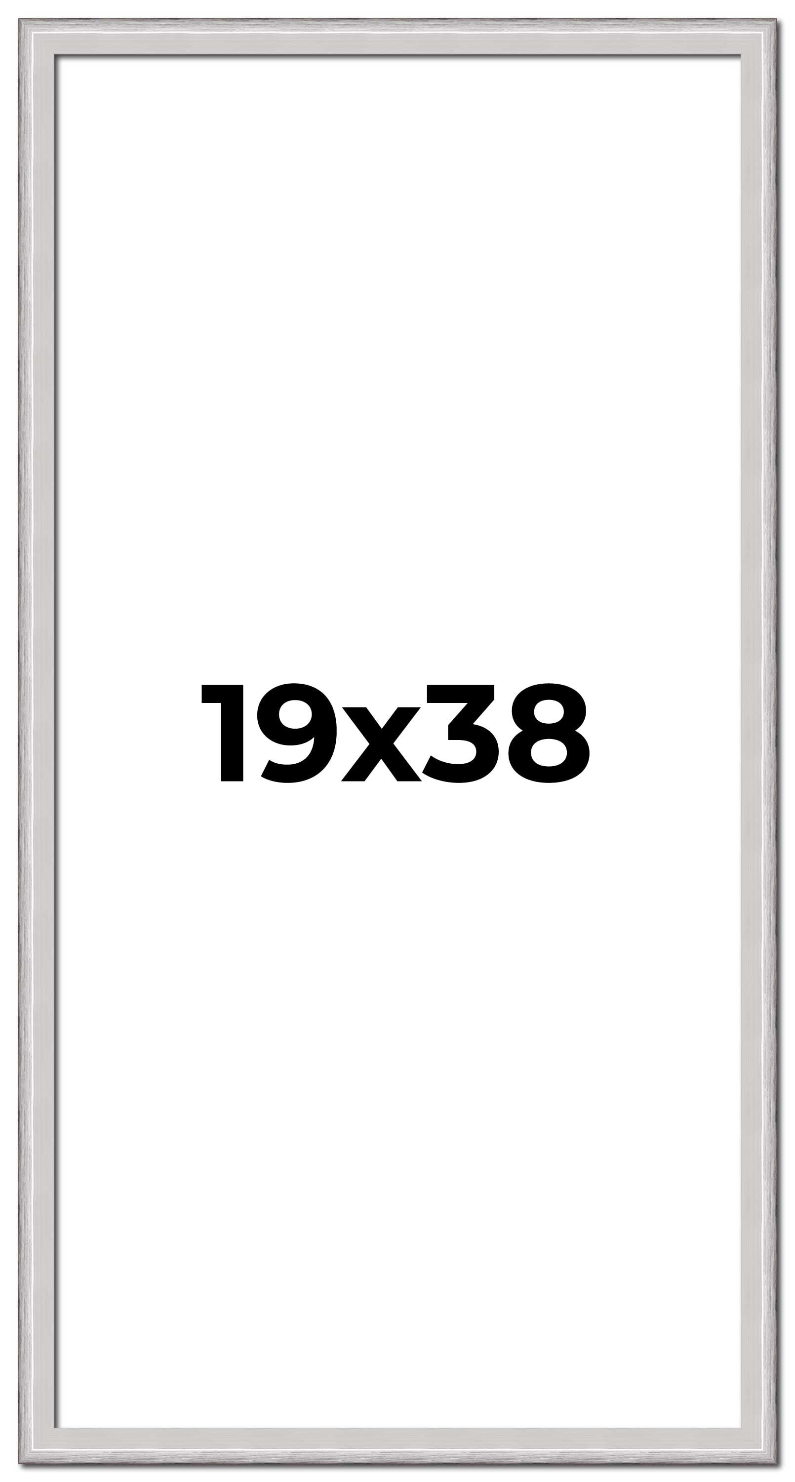 19x38 Frame Silver Inner Slope Bevel Picture Frame | 1 Inch Moulding ...