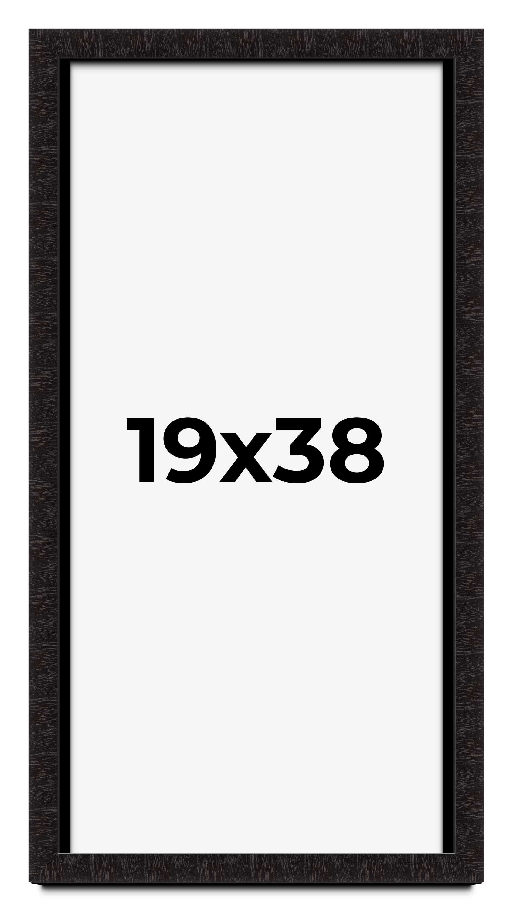 19x38 Shadow Box Black Solid Wood Display Picture Frame | 1 Inch Rabbet ...