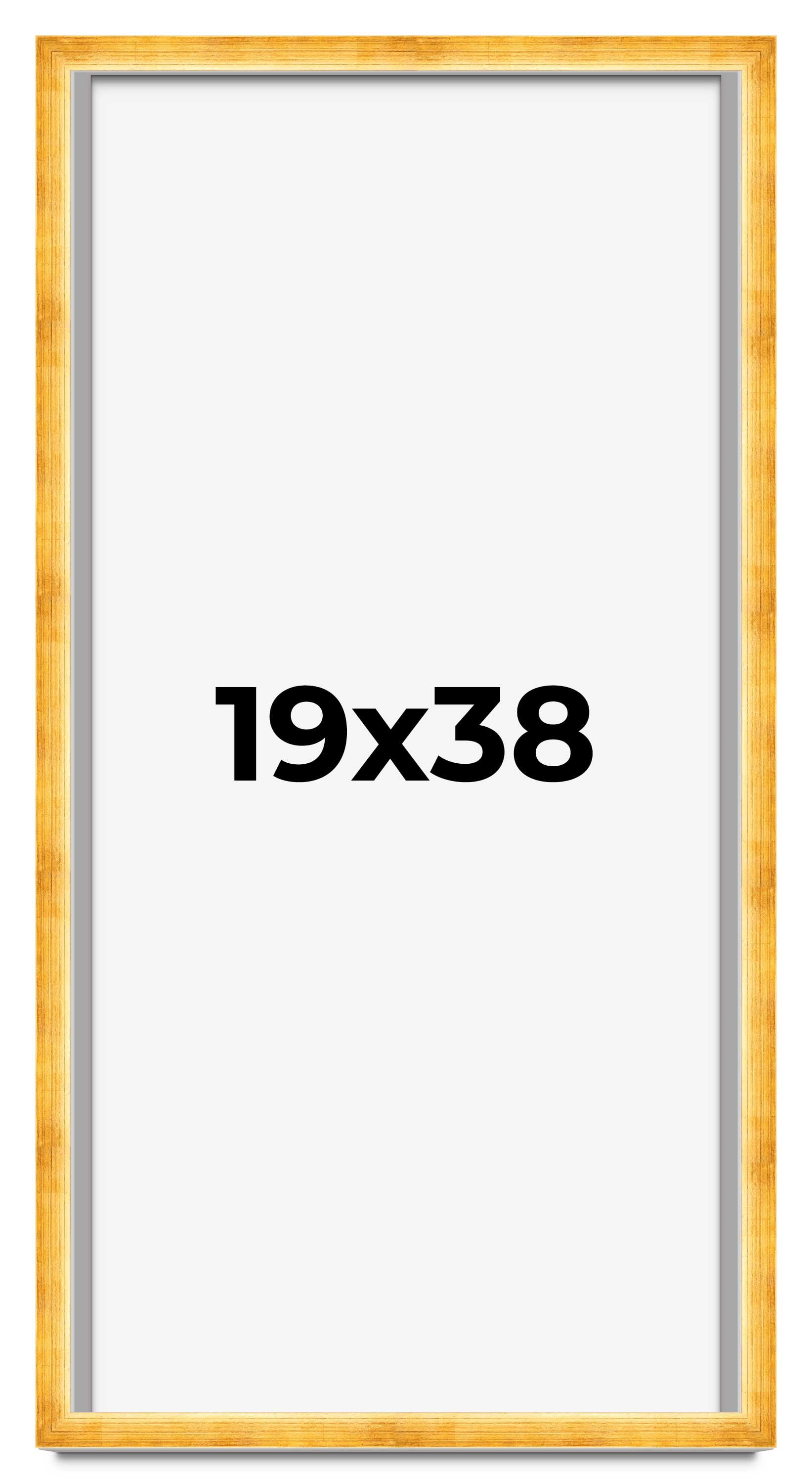 19x38 Shadow Box Frame Gold | 1.625 Inches Deep Real Wood Traditional ...