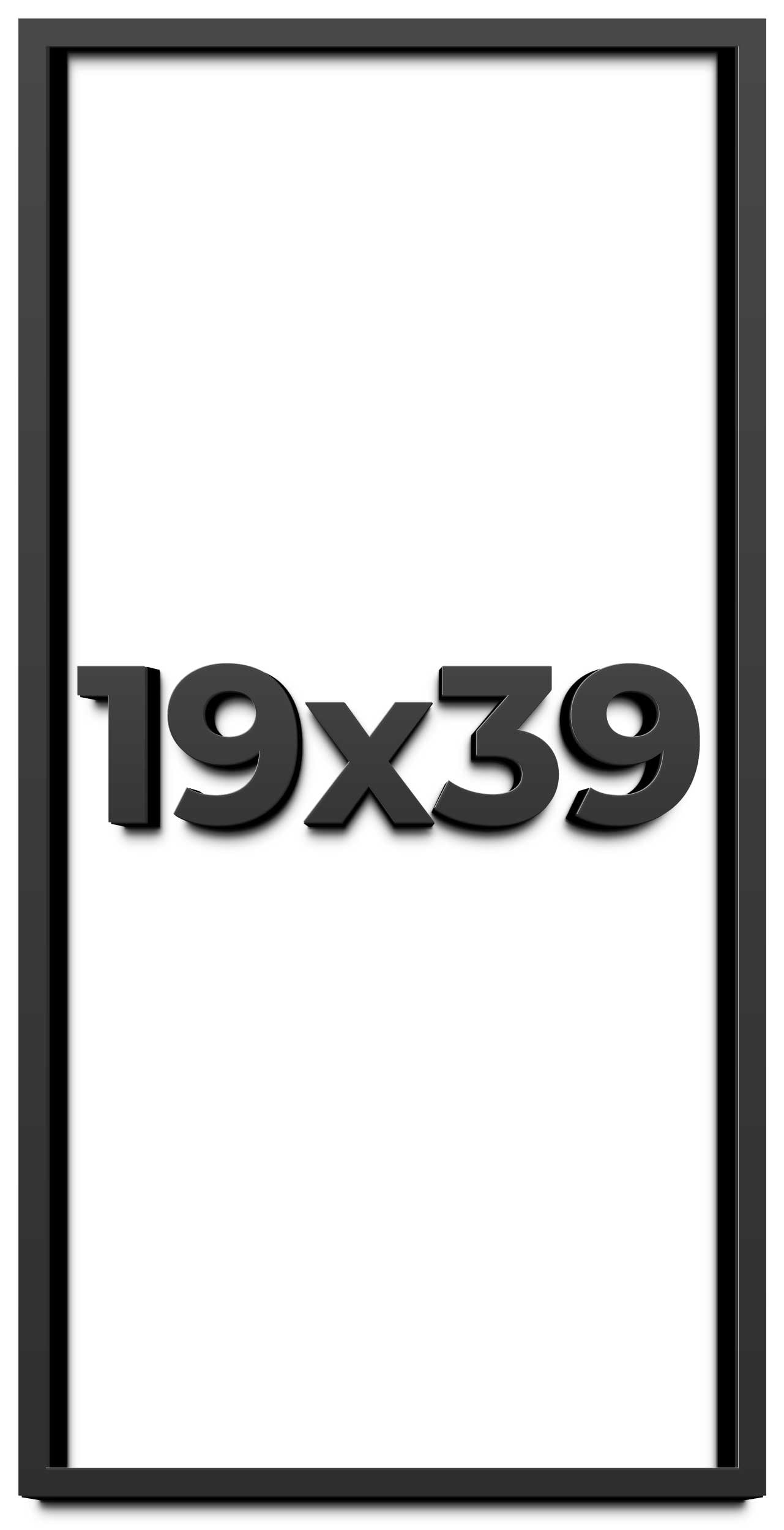 19x39 Shadow Box Frame Black | 1 inches Deep Real Wood Contemporary ...