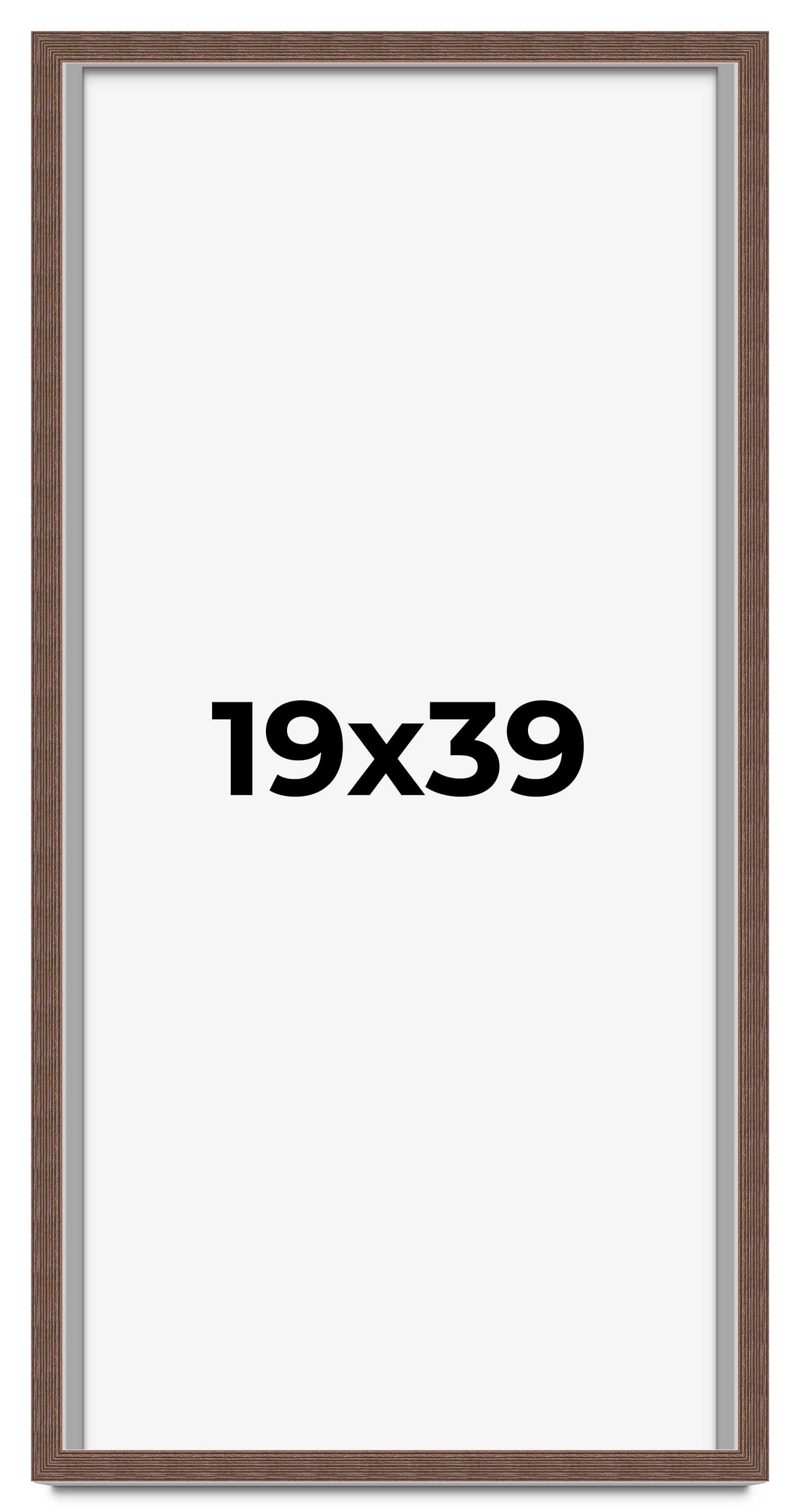19x39 Shadow Box Frame Brown | 1.125 inches Deep Real Wood Rustic ...