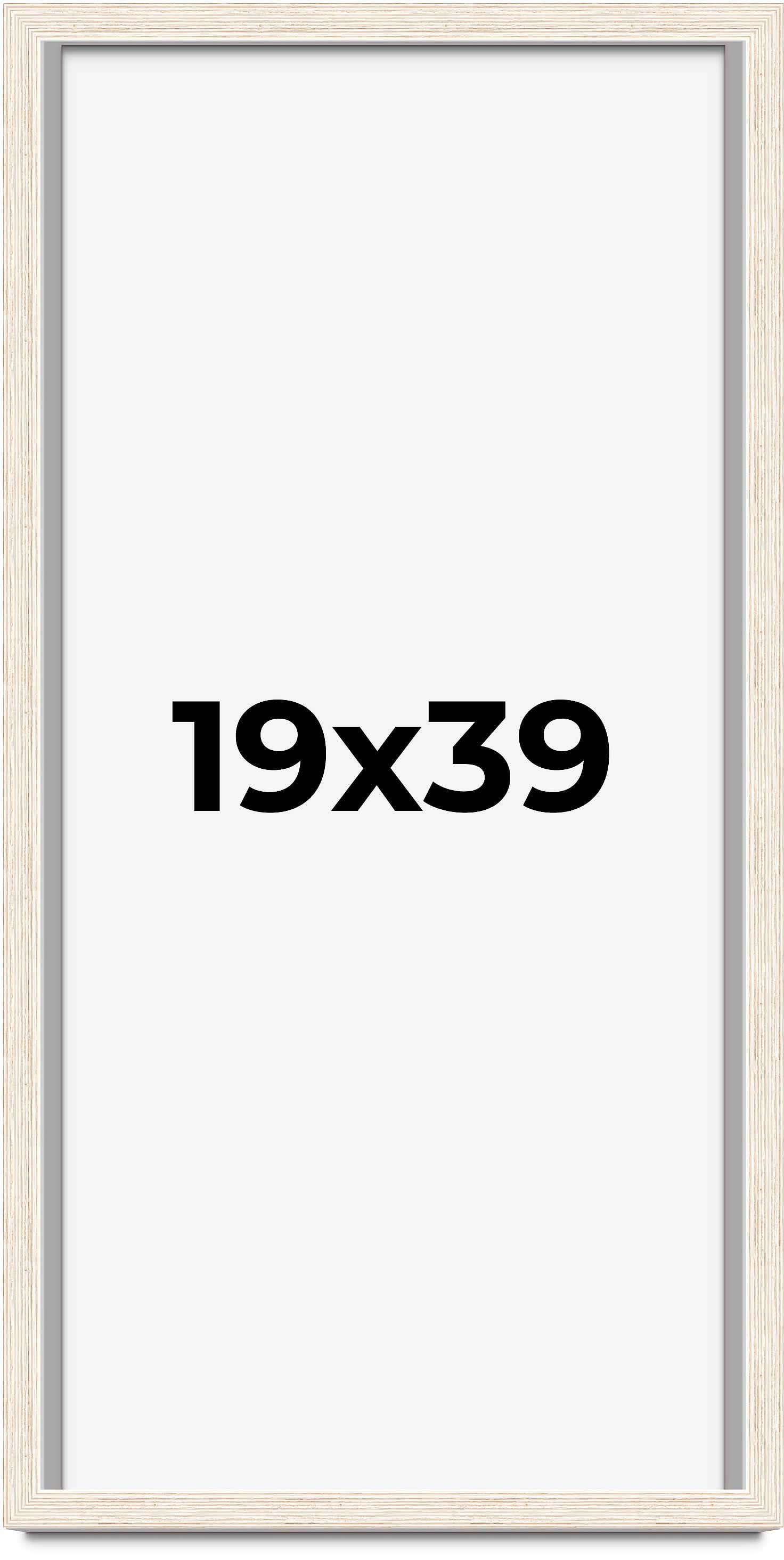 19x39 Shadow Box Frame White | 1.125 Inches Deep Real Wood Rustic ...