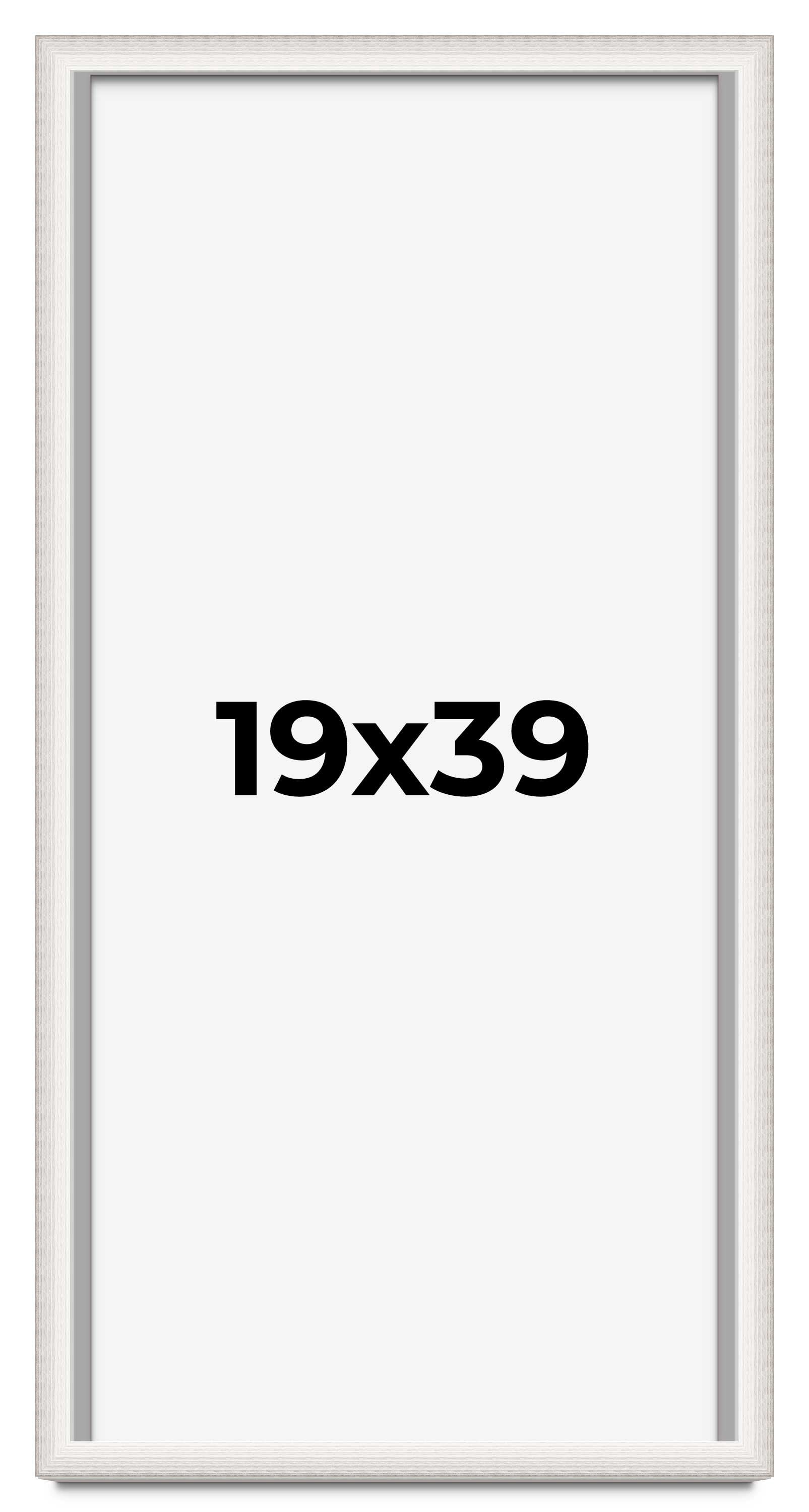 19x39 Shadow Box Silver Brushed Striped Display Frame | 1.625 Inches ...