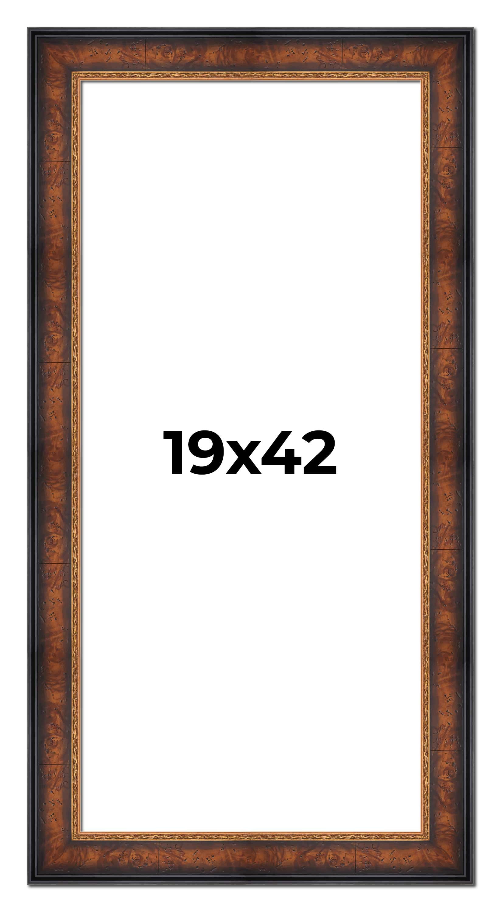 19x42 Frame Brown Walnut Gold Ornate Trim Solid Wood Plein Air Picture ...