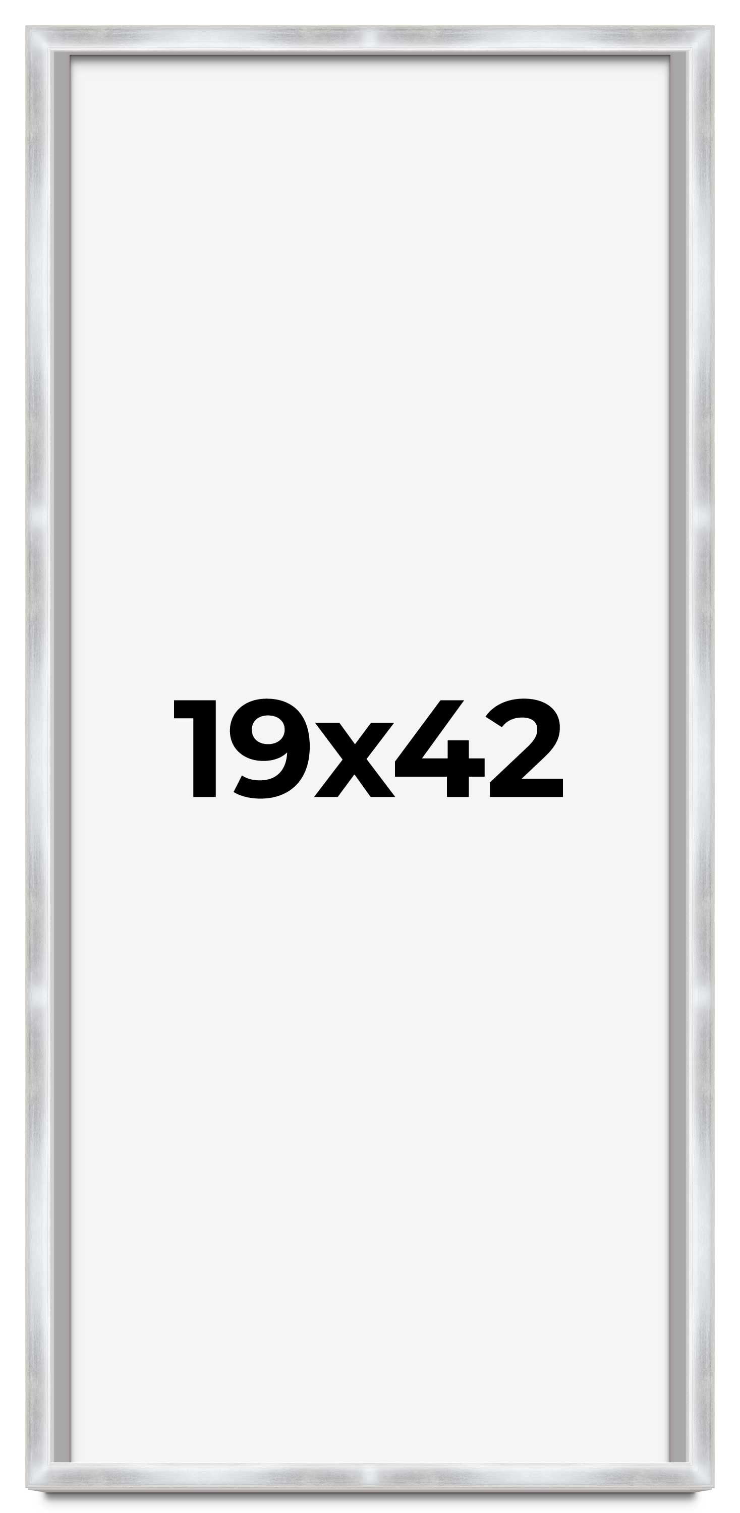 19x42 Frame Silver Whitewashed Wood Grain Solid Wood Shadow Box | 0.75 ...