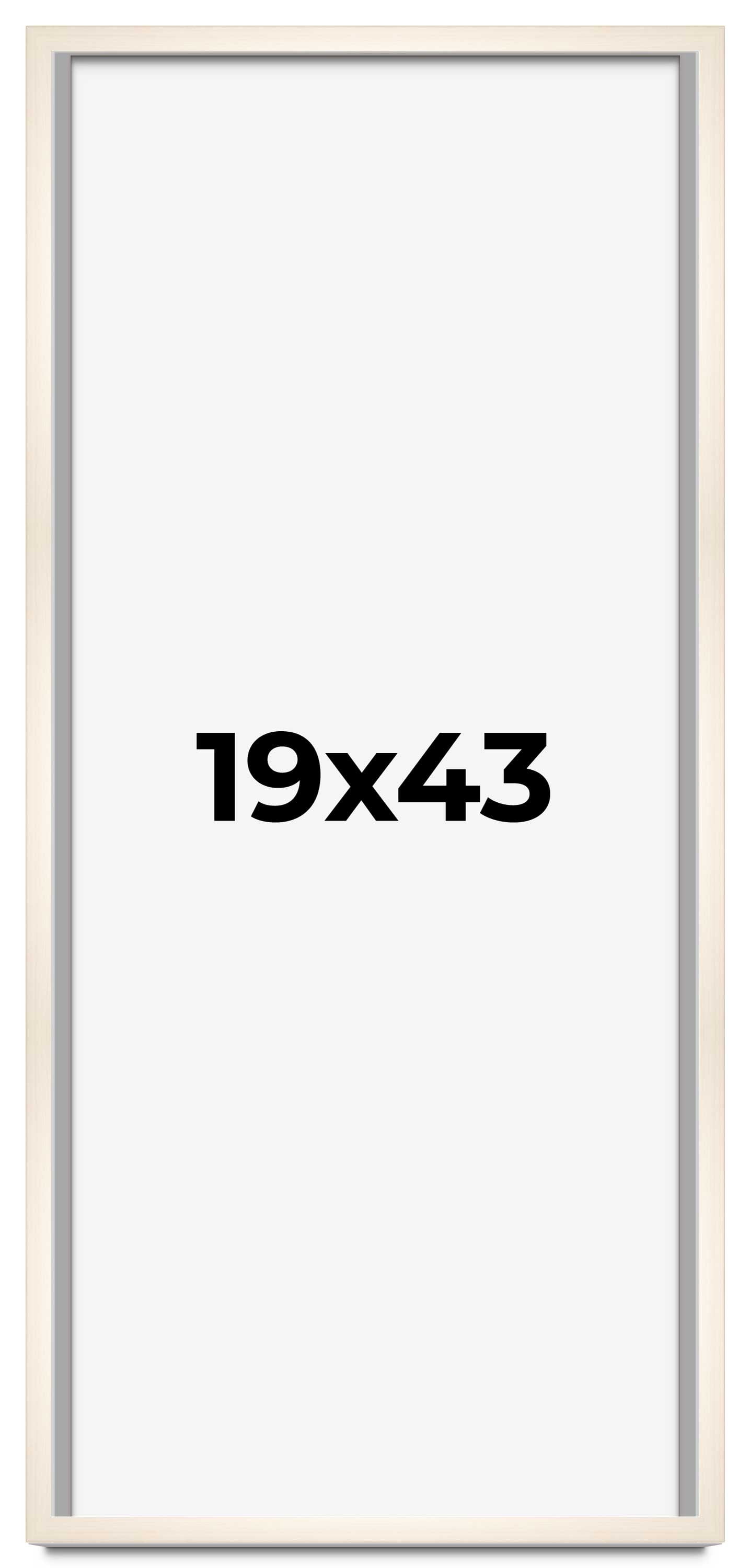 19x43 Frame White Wash Solid Wood Picture Frame | 0.75 Inch Moulding ...