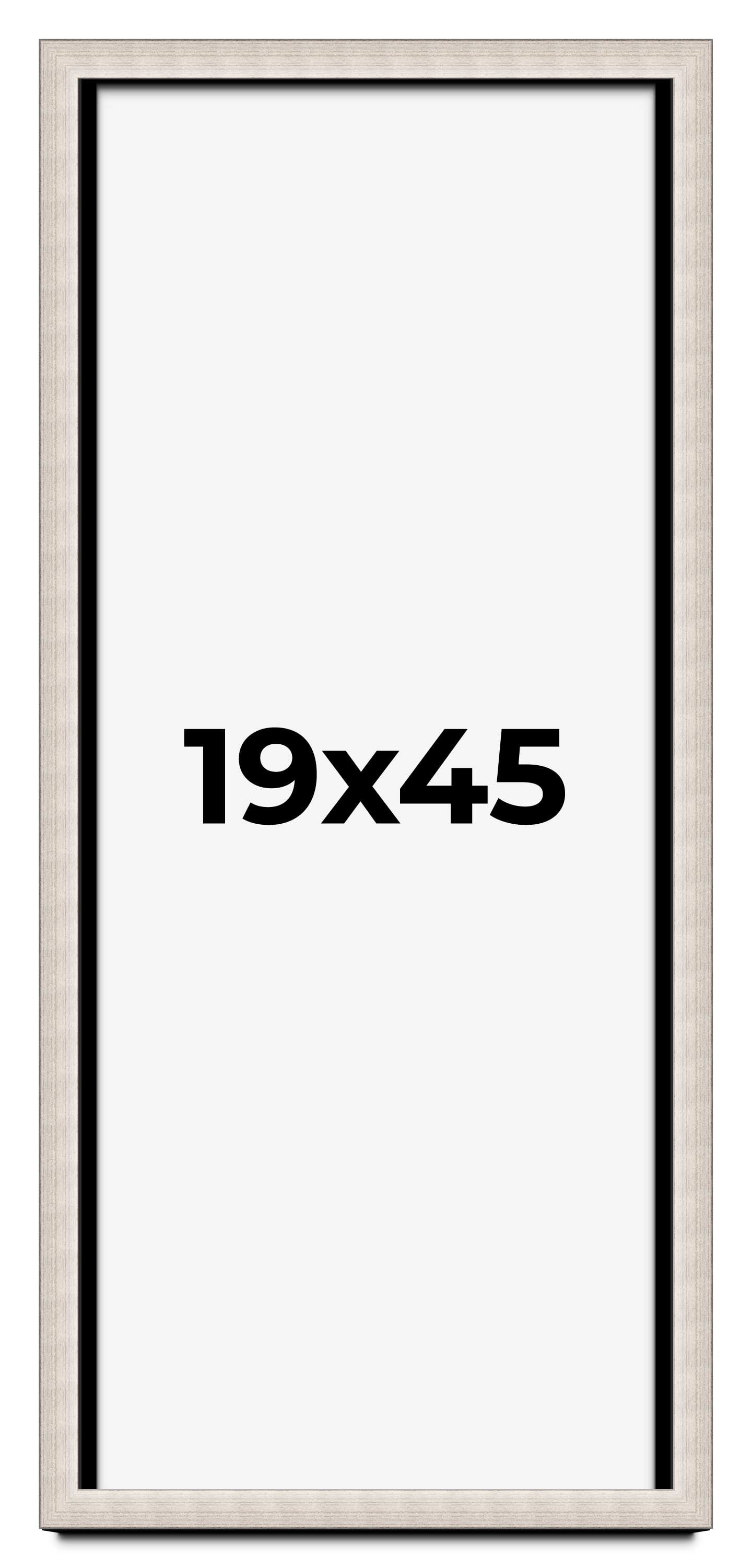 19x45 Shadow Box Brushed Silver | 1.5 Inch Deep | 1.25 Inch Moulding ...