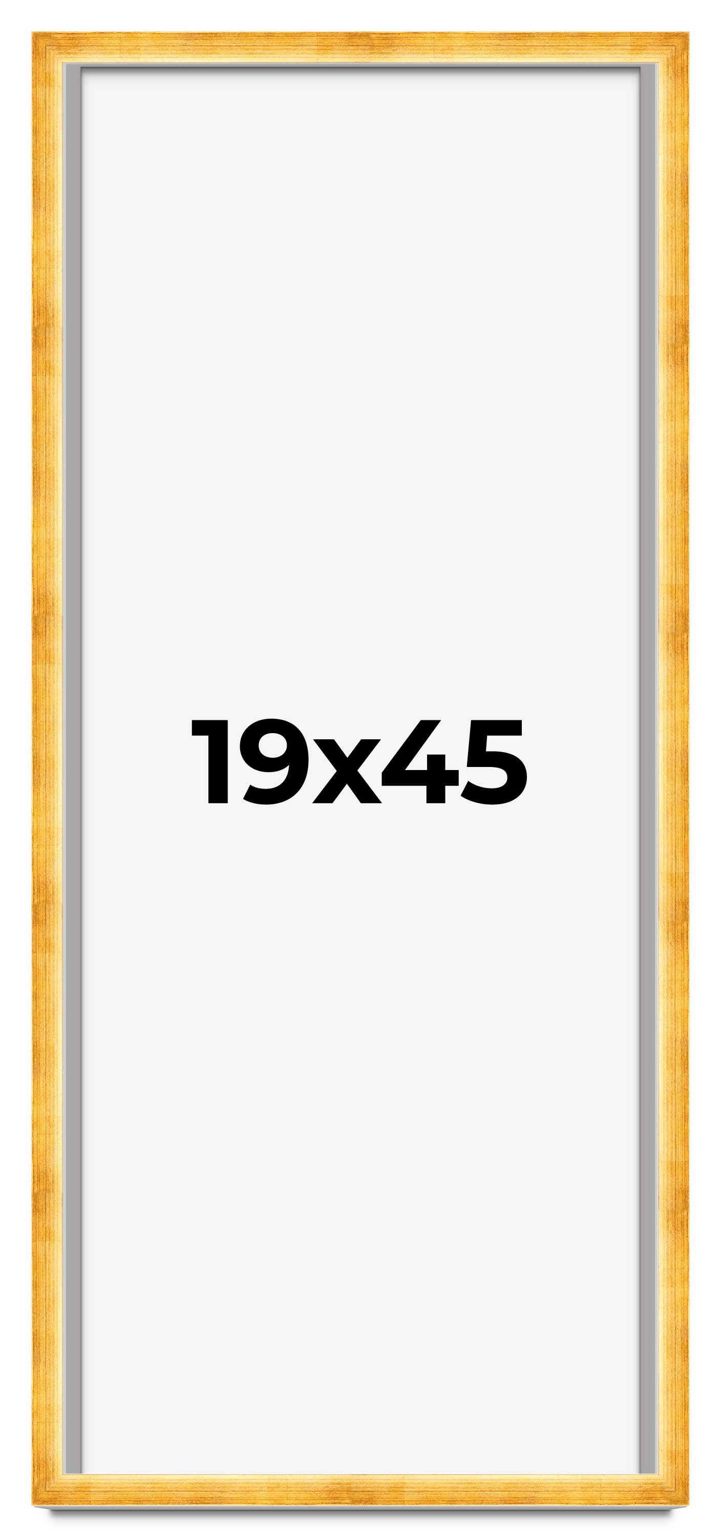 19x45 Shadow Box Frame Gold | 1.625 Inches Deep Real Wood Traditional ...