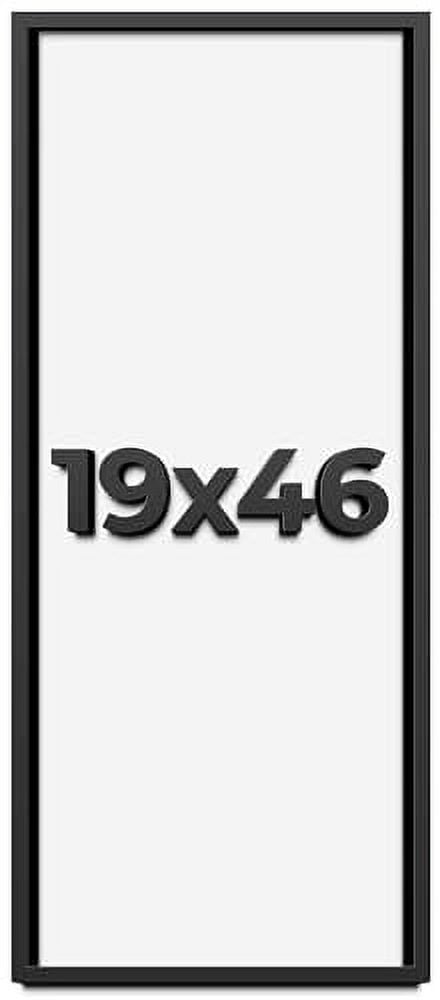 19x46 Shadow Box Frame Black | 1 Inch Deep Solid Wood Shadowbox Display | UV Resistant Acrylic ...