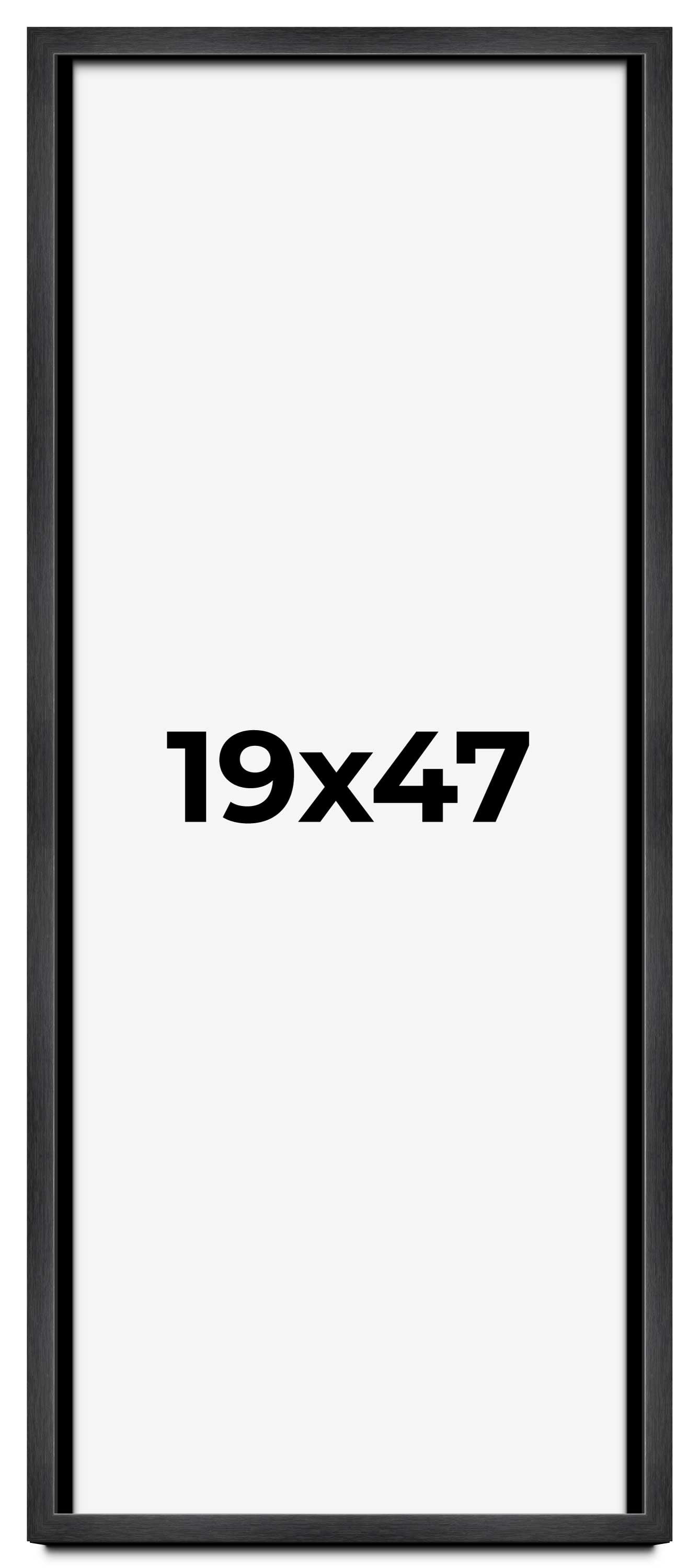 19x47 Frame Black Charcoal Grey Wood Textured Picture Frame | 0.75 Inch ...
