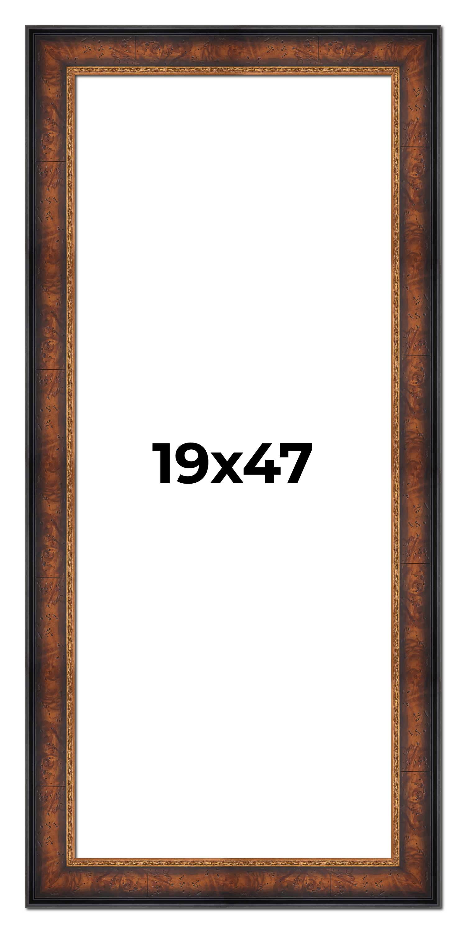 19x47 Frame Brown Walnut Gold Ornate Trim Solid Wood Plein Air Picture ...