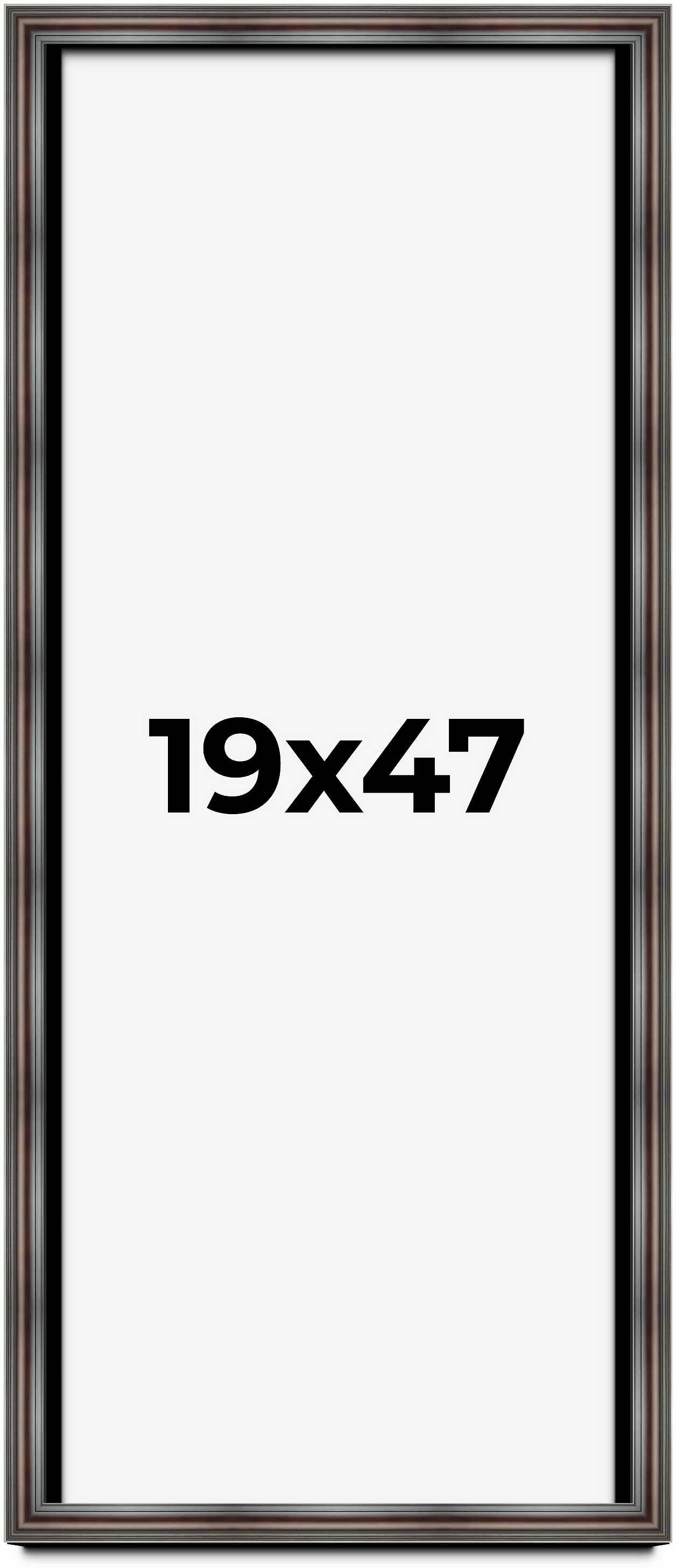19x47 Shadow Box Frame Brown Cherry | 2.625 Inches Deep Pine Wood ...