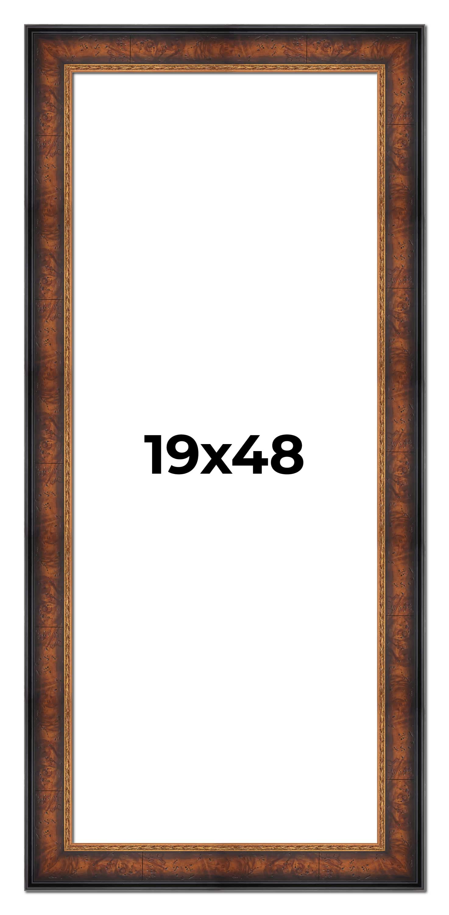 19x48 Frame Brown Walnut Gold Ornate Trim Solid Wood Plein Air Picture ...